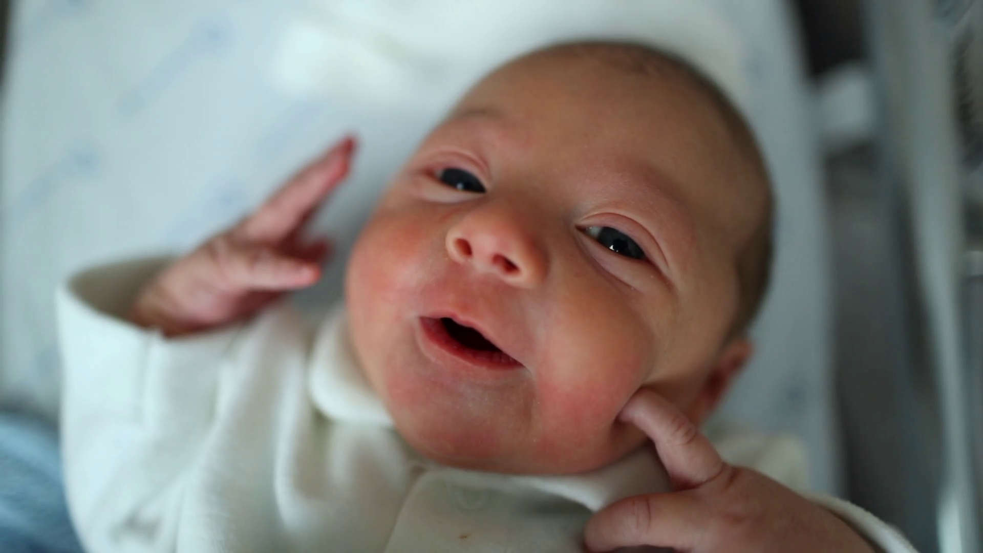 Initial Awakening: Newborn Baby's First Stock Footage SBV-348433051 ...