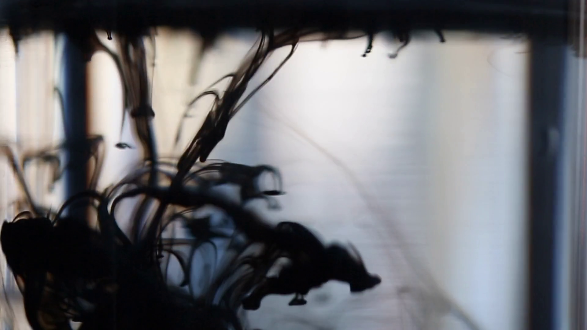 Ink Droplets Falling Inside Water With Blue Stock Footage SBV-348475381 ...