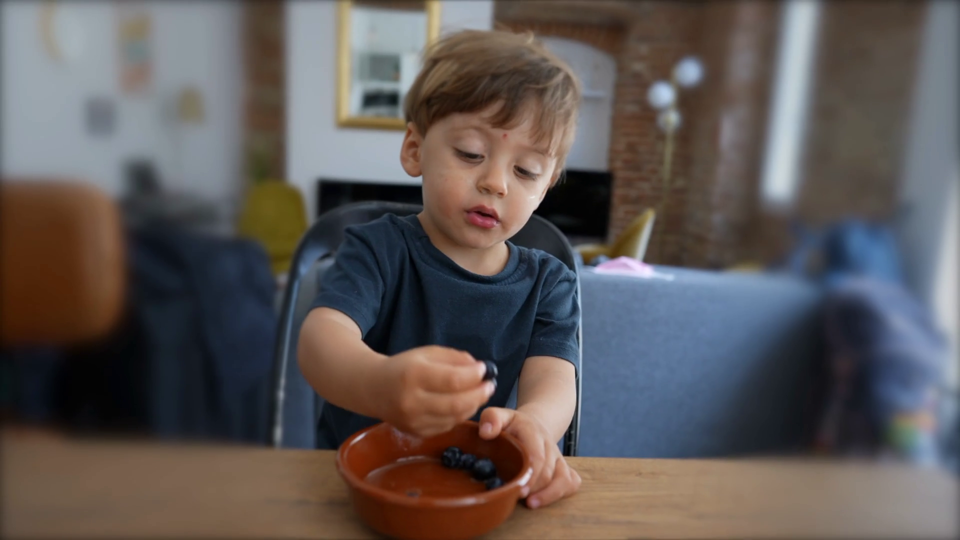 Kid Eating Healthy Blueberry Fruit 2 Stock Footage SBV-348938824 ...