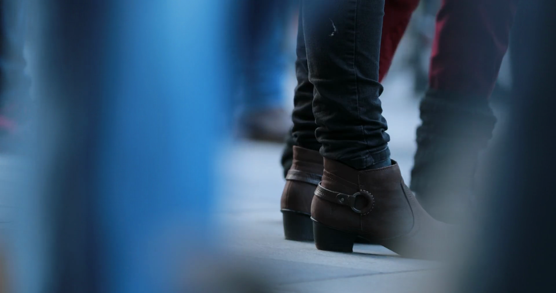 Low Angle Legs Of Crowd People Walking On Stock Footage SBV-348547493 ...