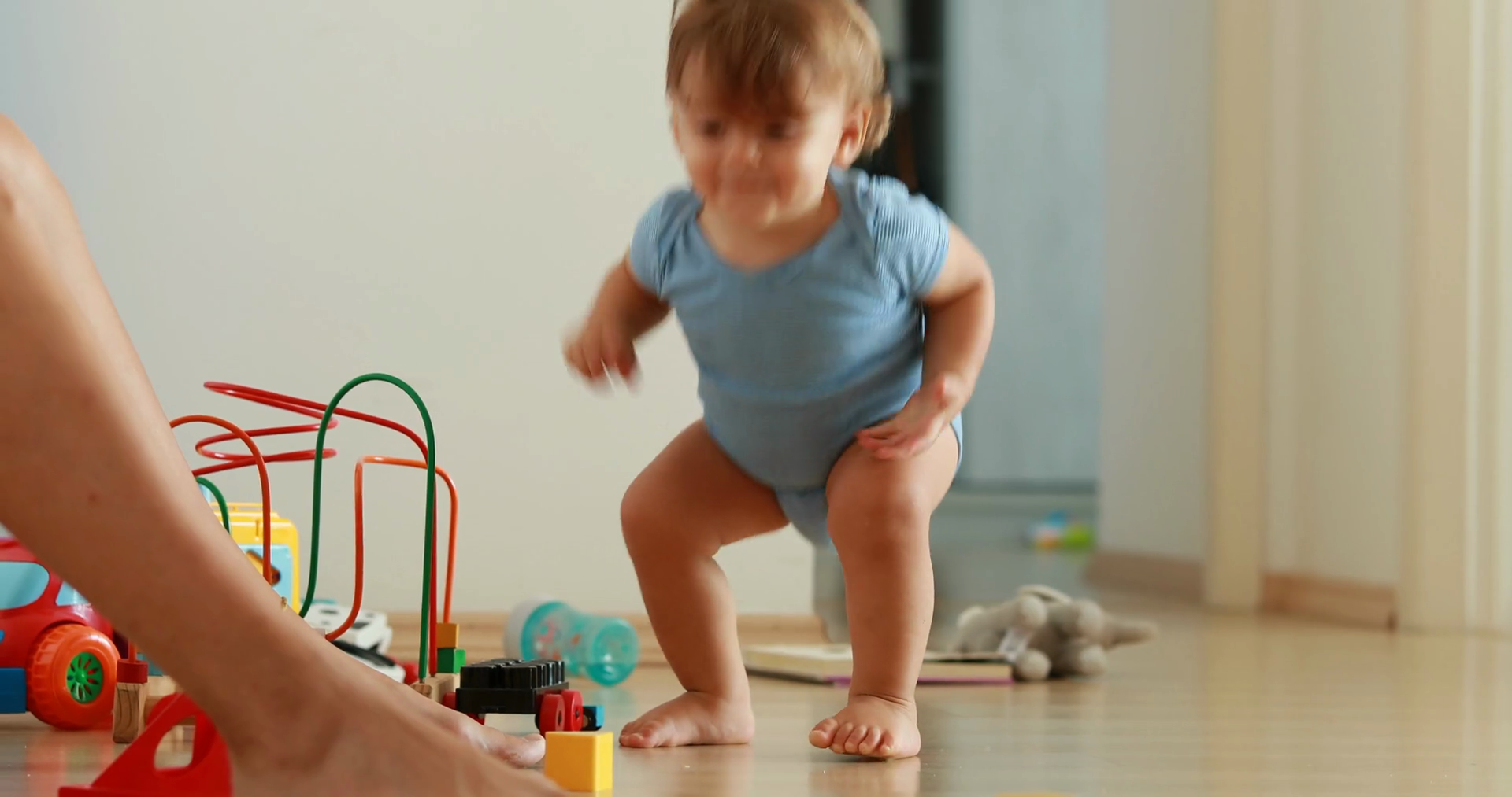Little Baby Boy Dancing Moving Body At Home Stock Footage SBV-348546237 ...