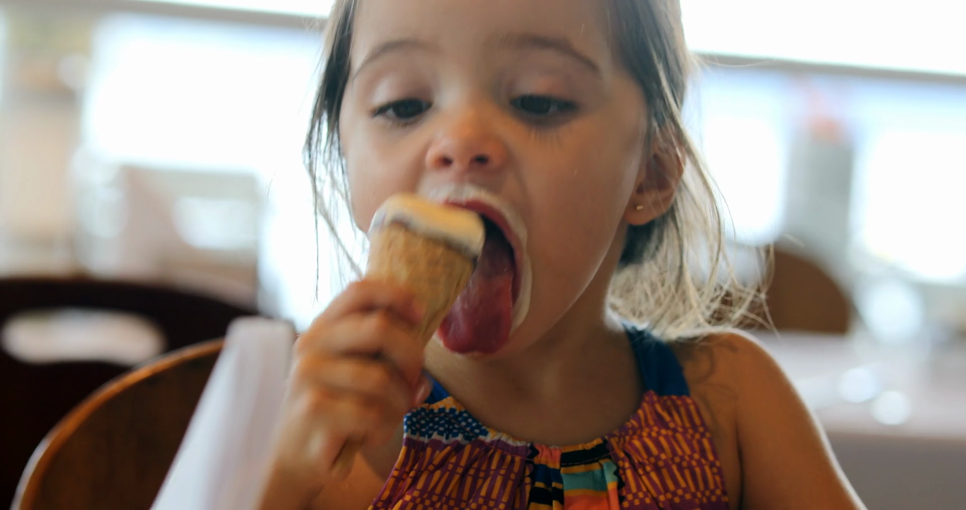 Ice Cream Joy: Little Girl Delighting In Ice Stock Footage SBV ...