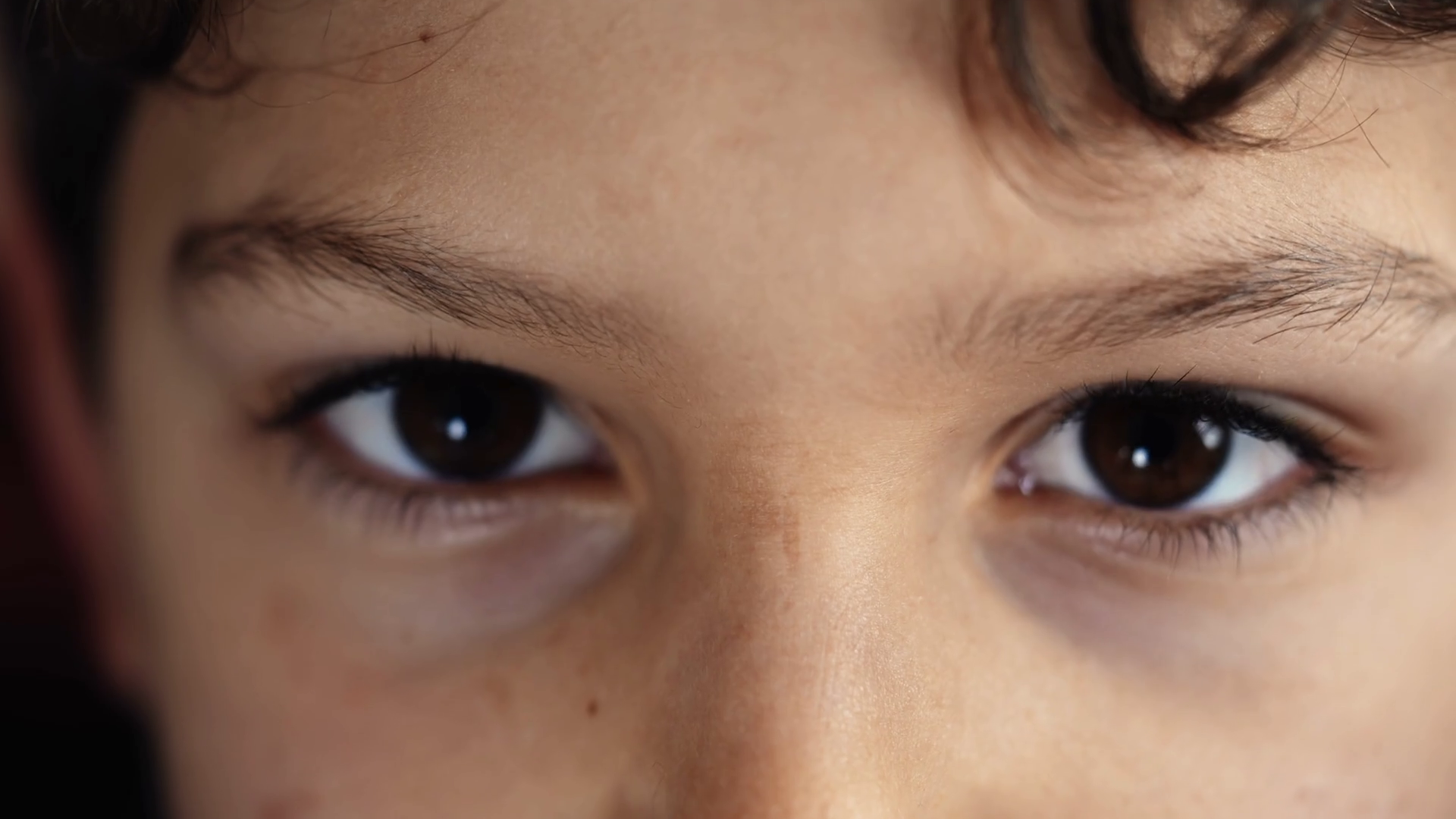 Macro Closeup Of Child Eyes Staring At Stock Footage SBV-348685029 ...