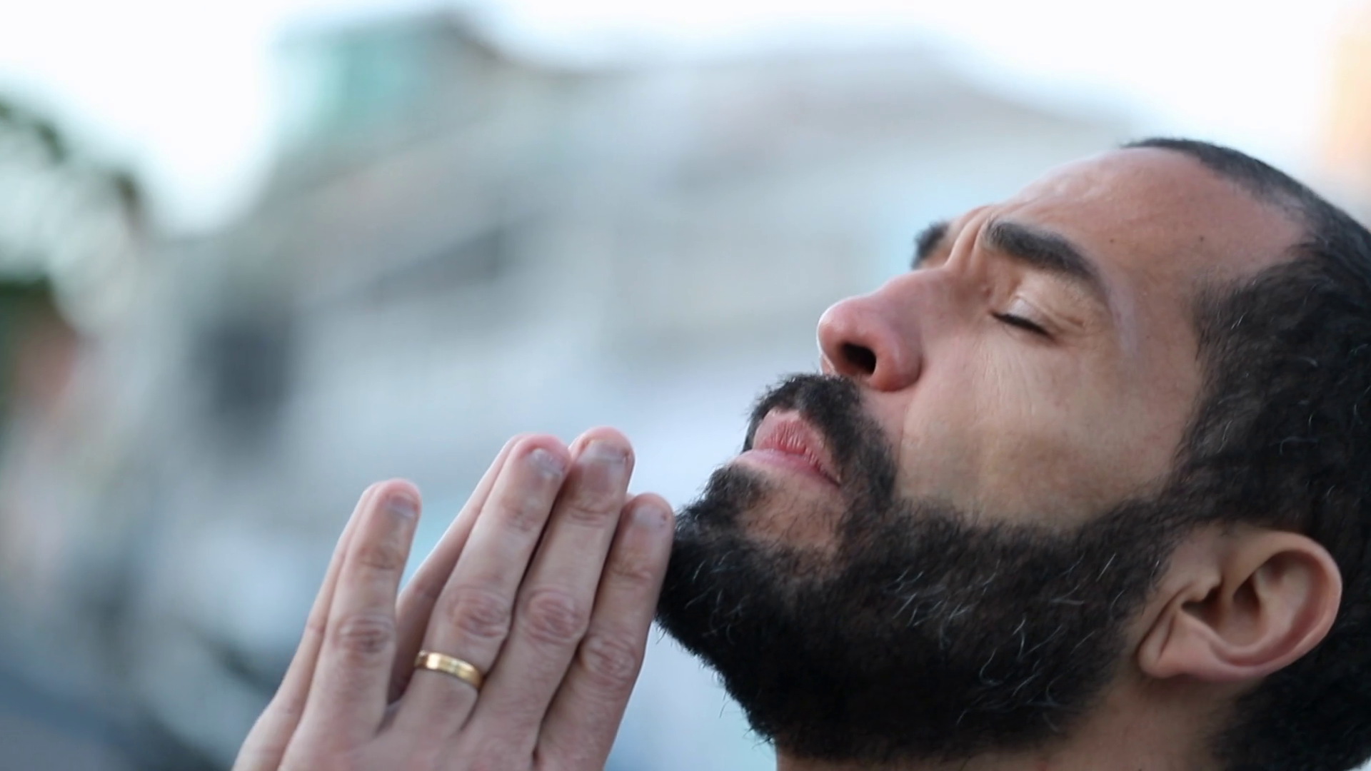 Man Praying To God Spiritual Person Asking Stock Footage SBV-348633093 ...