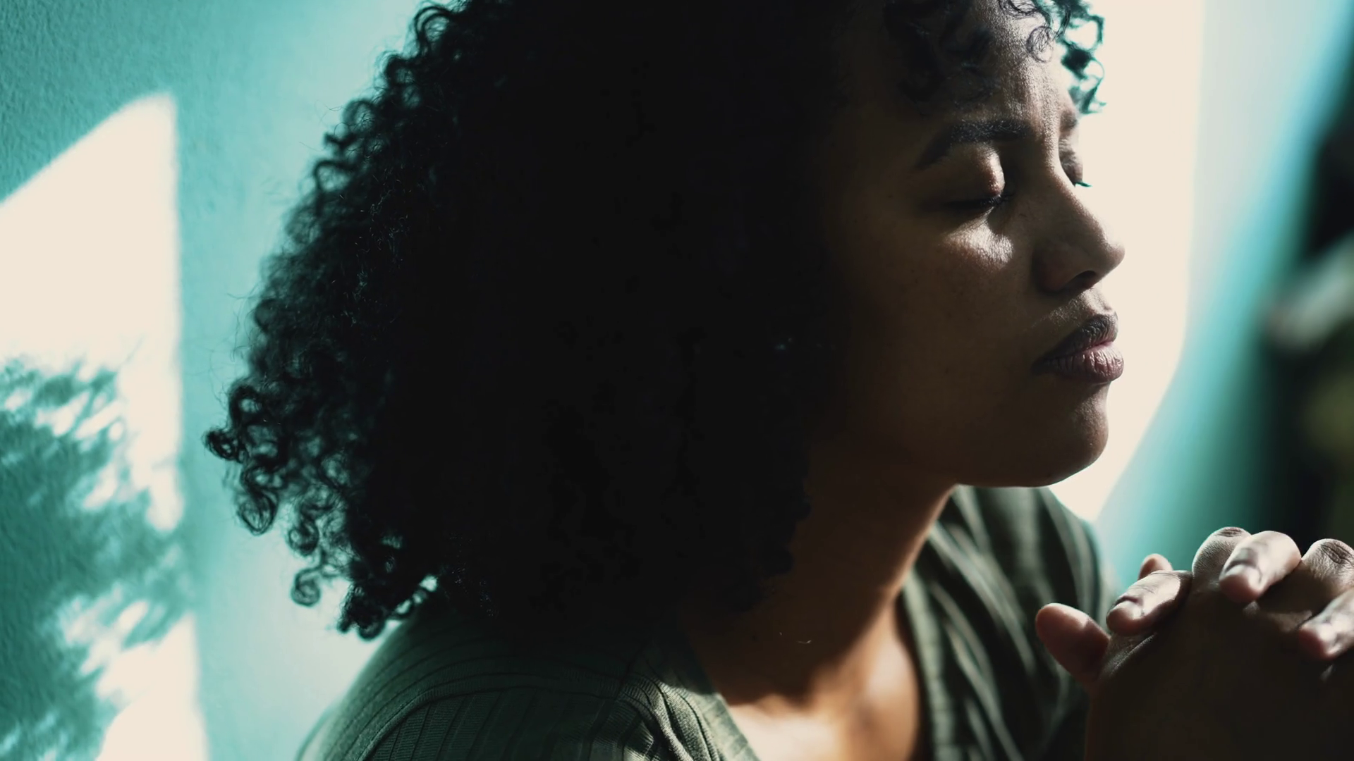 Homebound Prayer: Hopeful Brazilian Woman Stock Footage SBV-348388503 ...