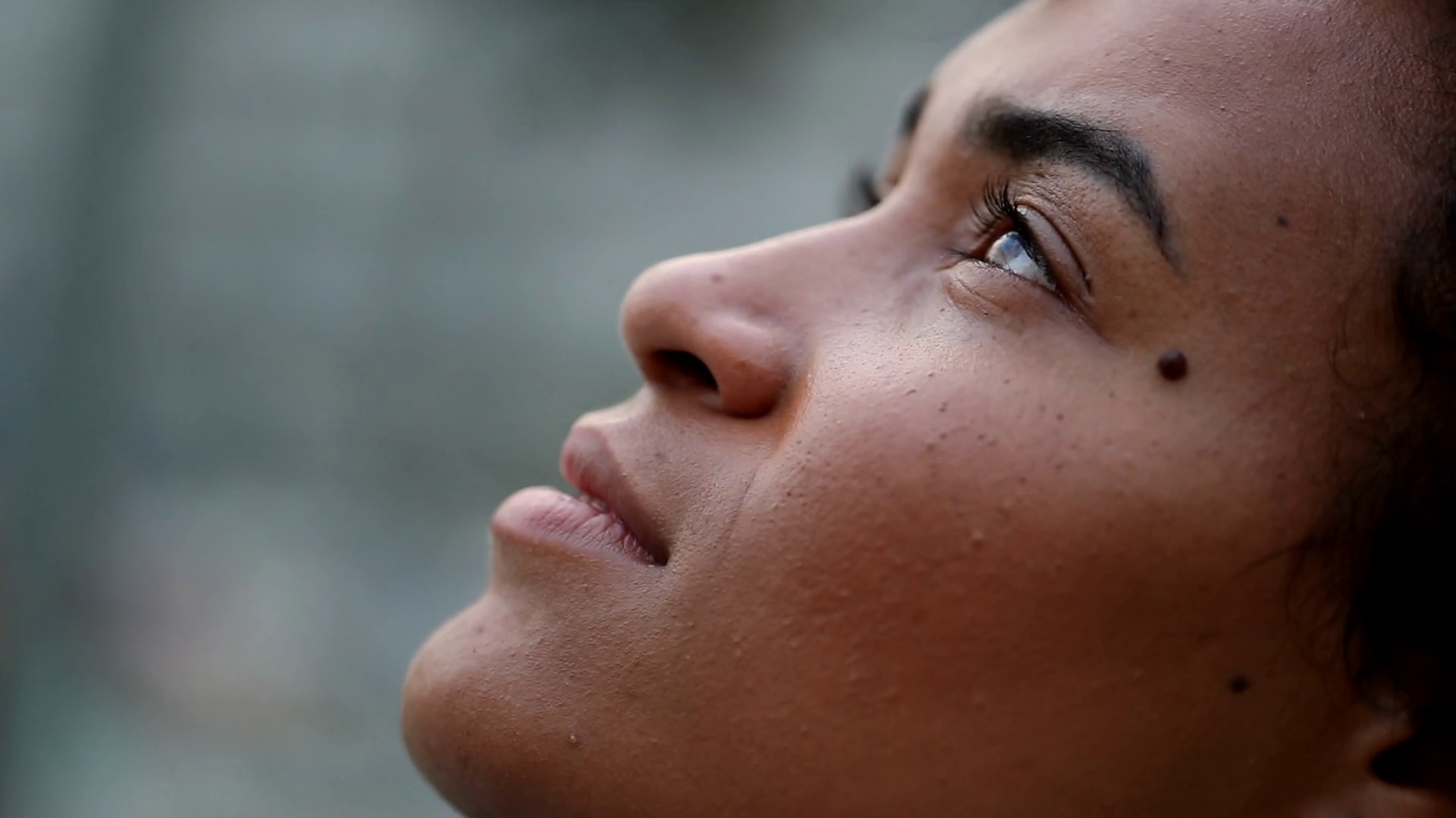 Mixed Race Woman Looking Up To Sky Closing Stock Footage SBV-348477708 ...