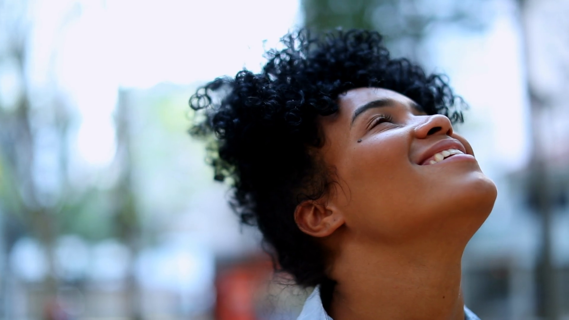 Mixed Race Young Black African Woman Looking Stock Footage SBV ...