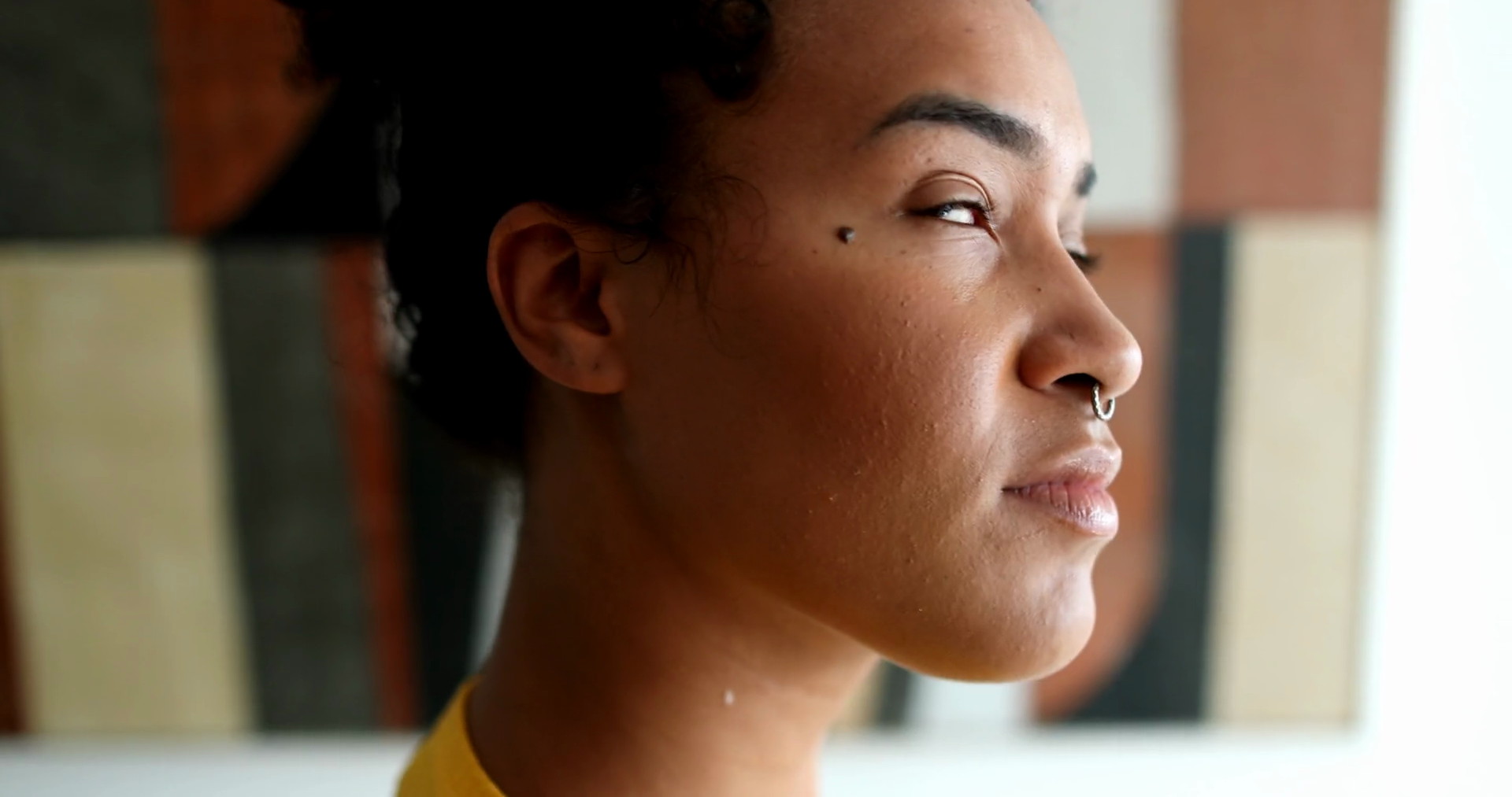 Mixed Race Young Black Woman Face Portrait Stock Footage SBV-348480323 ...