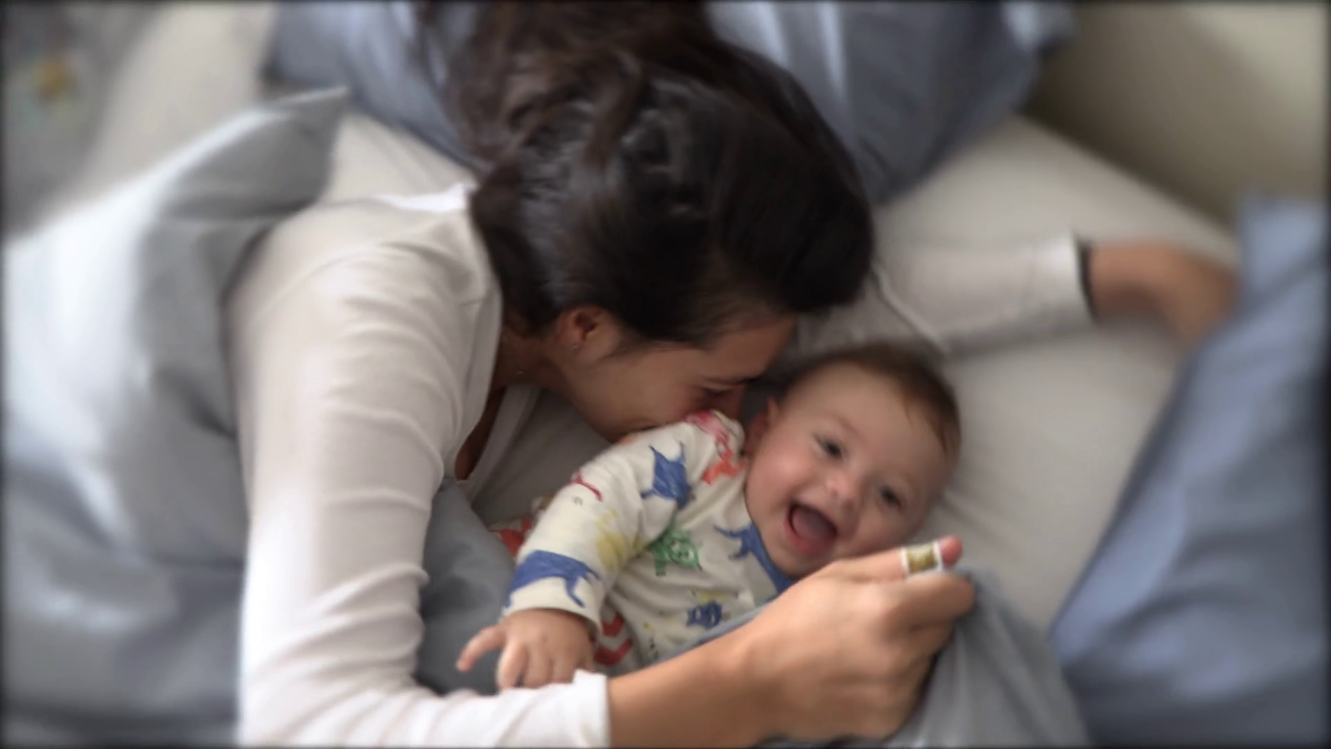 Morning Cuddles: Mom Baby Sharing Sweet Stock Footage SBV-348412904 ...