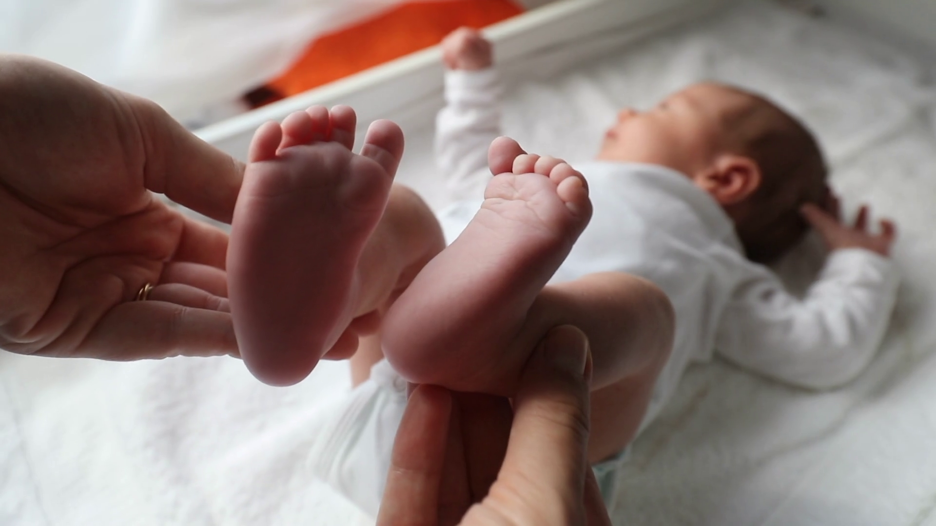 Tiny Toes Reveal: Mom Showing Newborn Baby Stock Footage SBV-348430946 ...