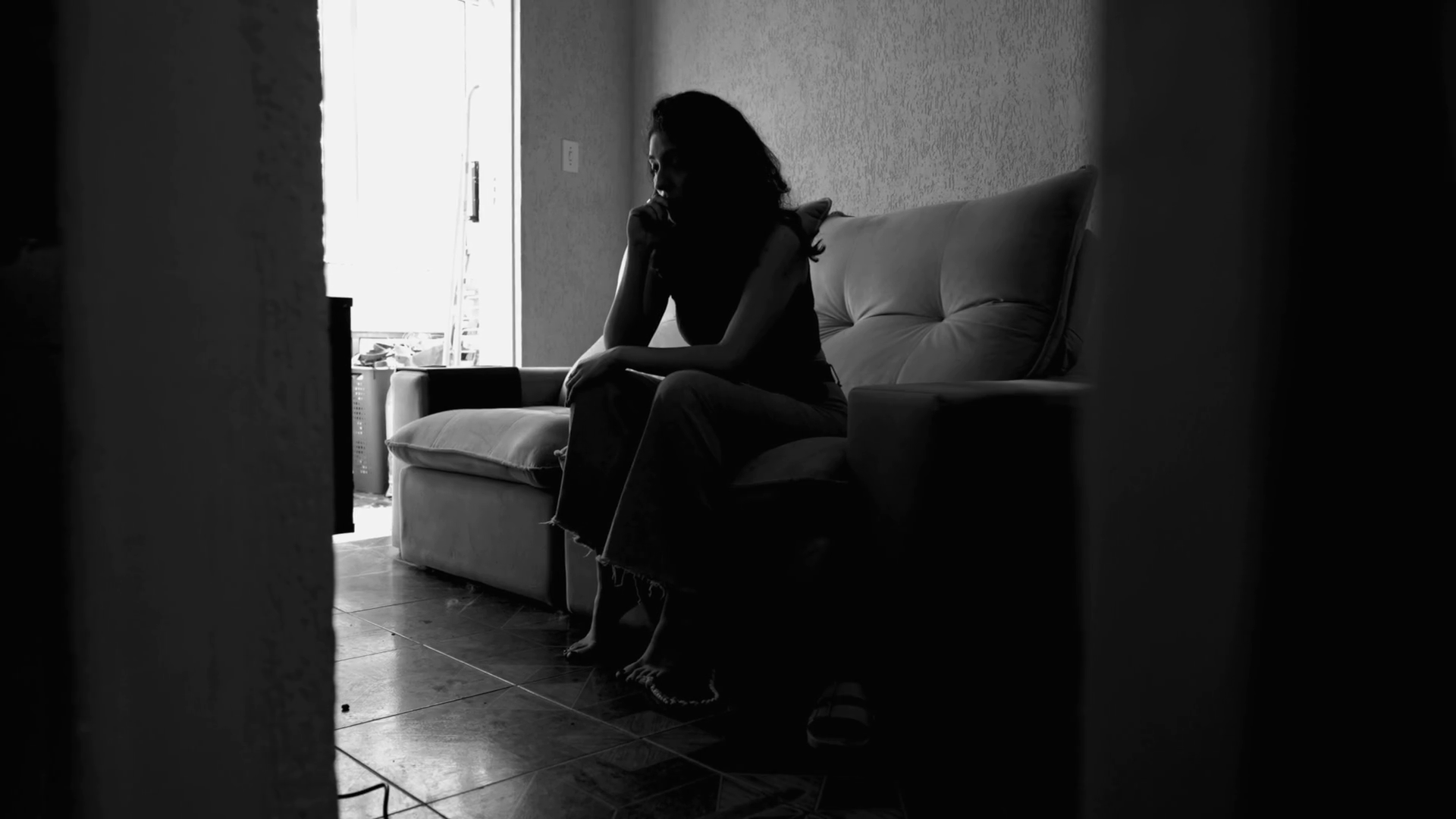 Moody Woman Feeling Solitude At Home Stock Footage SBV-348491615 ...