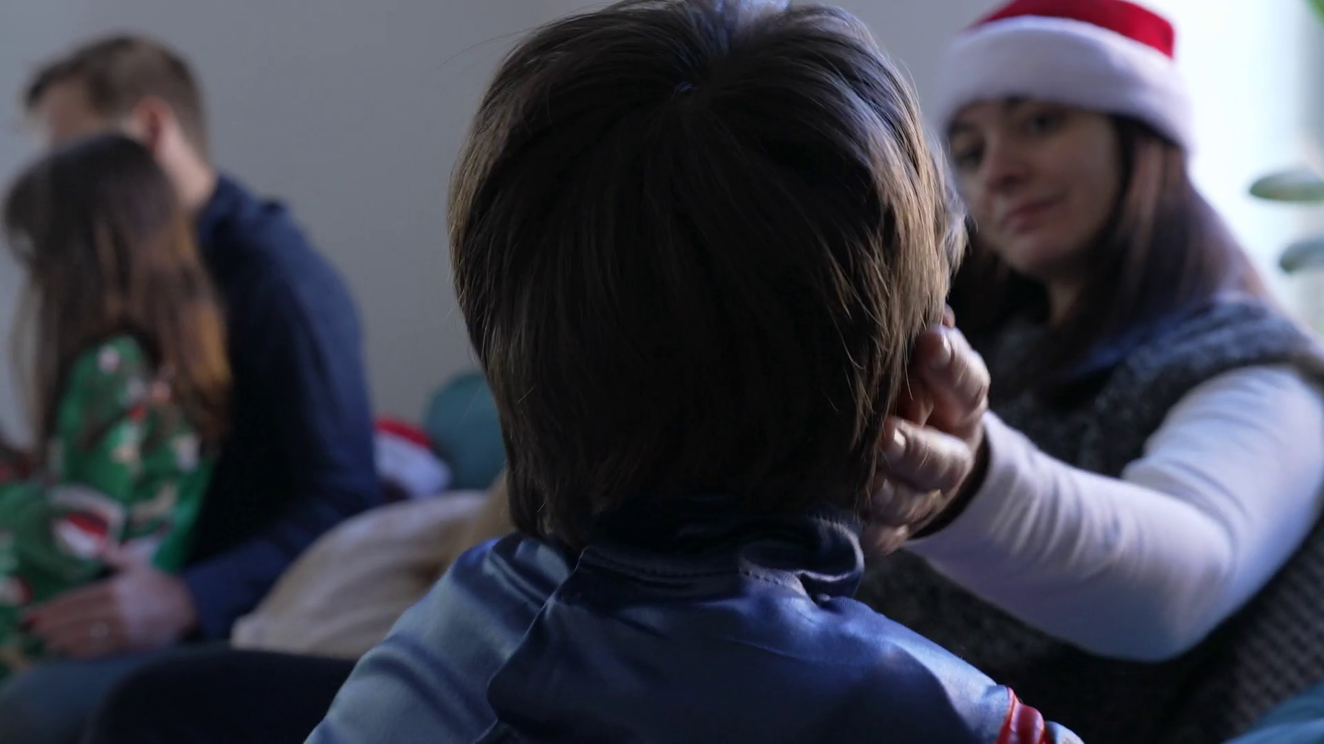 Mother Caressing Sons Hair In Authentic Stock Footage SBV-348780814 ...