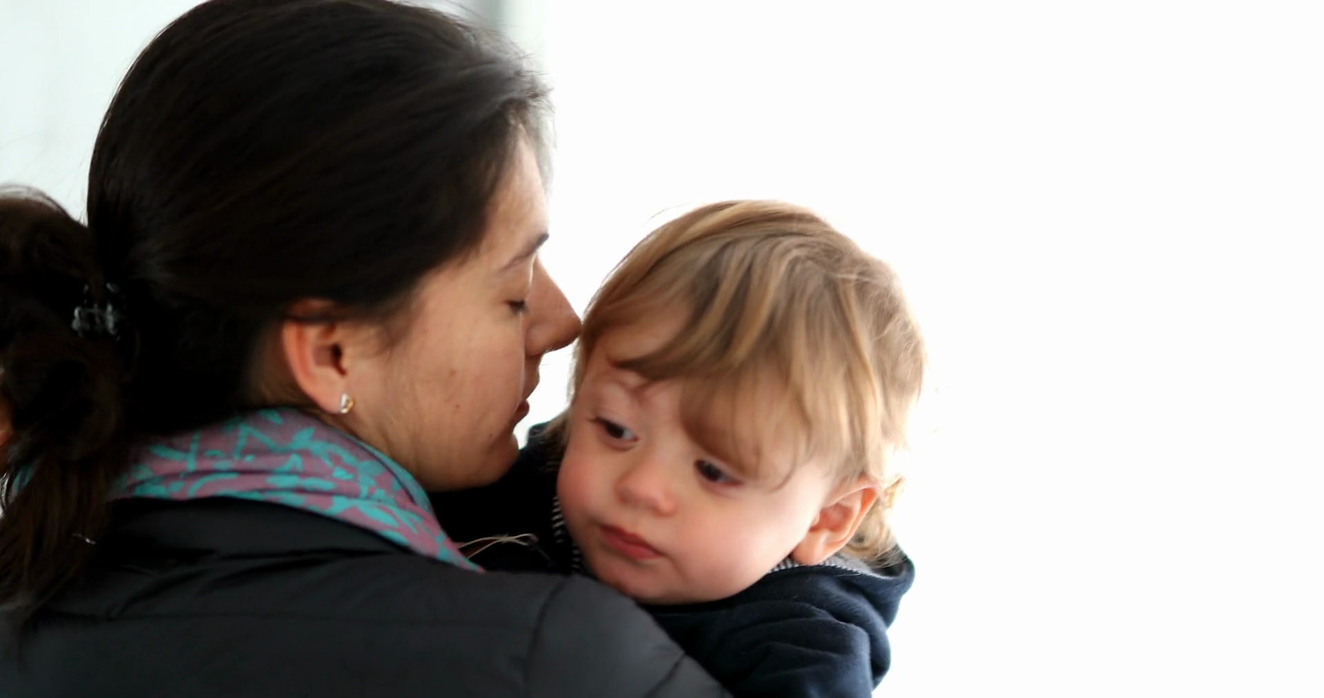 Mother Holding Crying Baby Toddler Mom Stock Footage SBV-348554554 ...