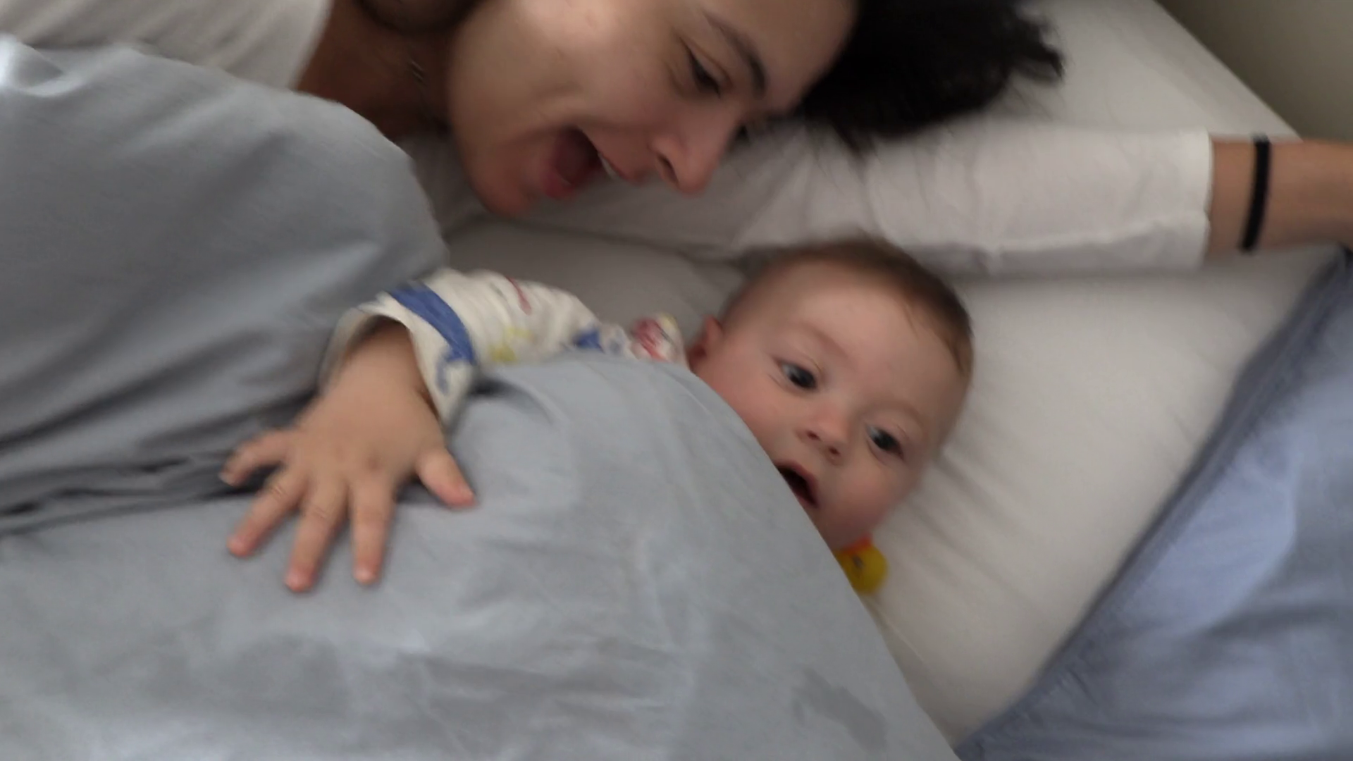 Tender Bedtime Moments: Mother Kisses Stock Footage SBV-348413094 ...