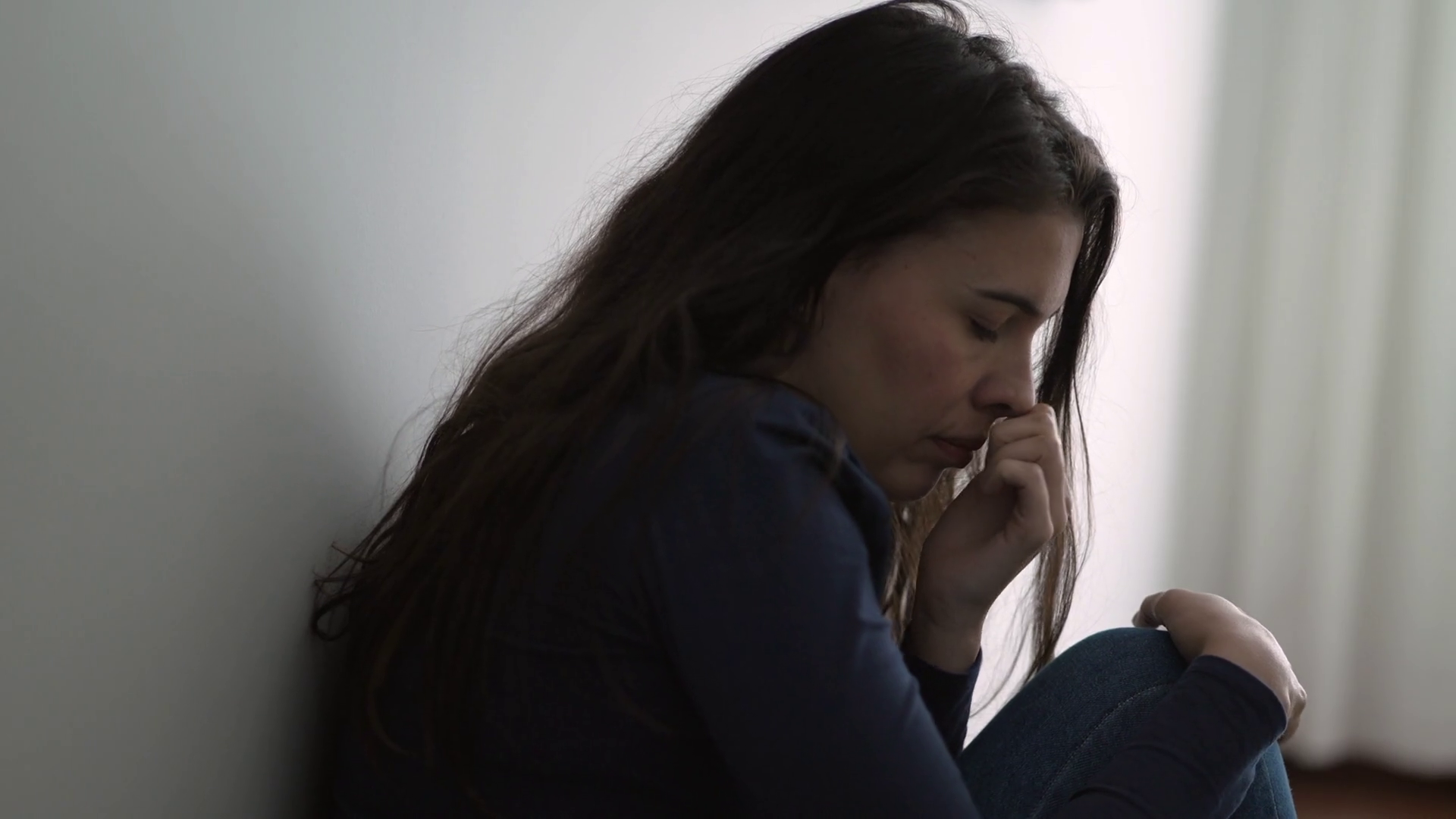 Nervous Woman Suffering From Depression Stock Footage SBV-348863125 ...