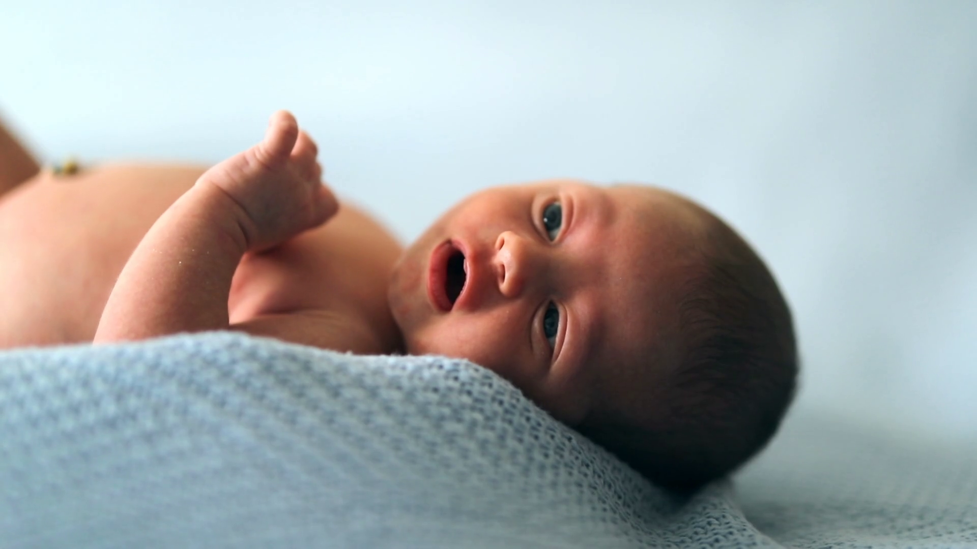Expression Of Need: Portrait Of Newborn Baby Stock Footage SBV ...