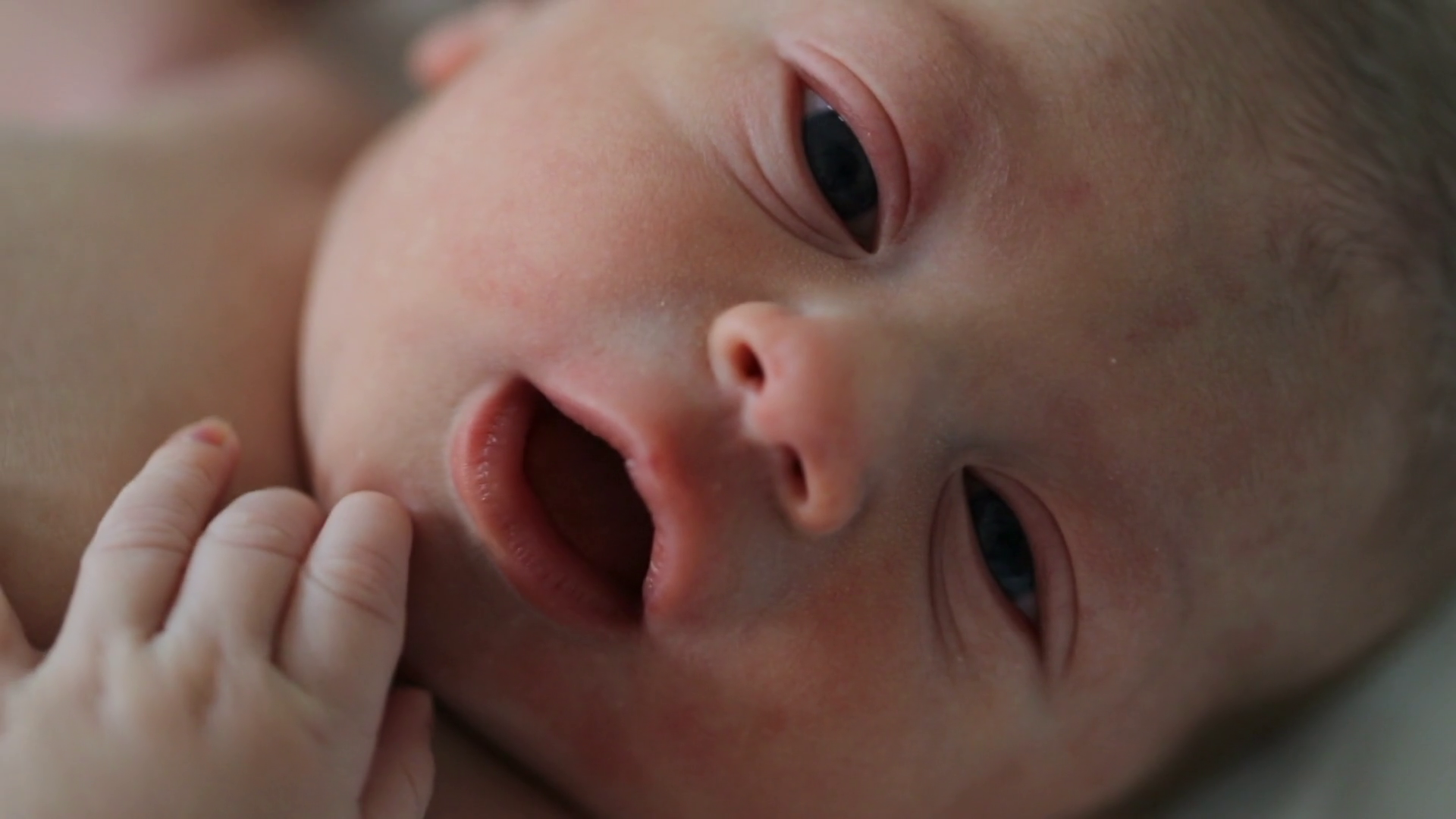 Initial Wakefulness: Newborn Baby's Close-up Stock Footage SBV ...