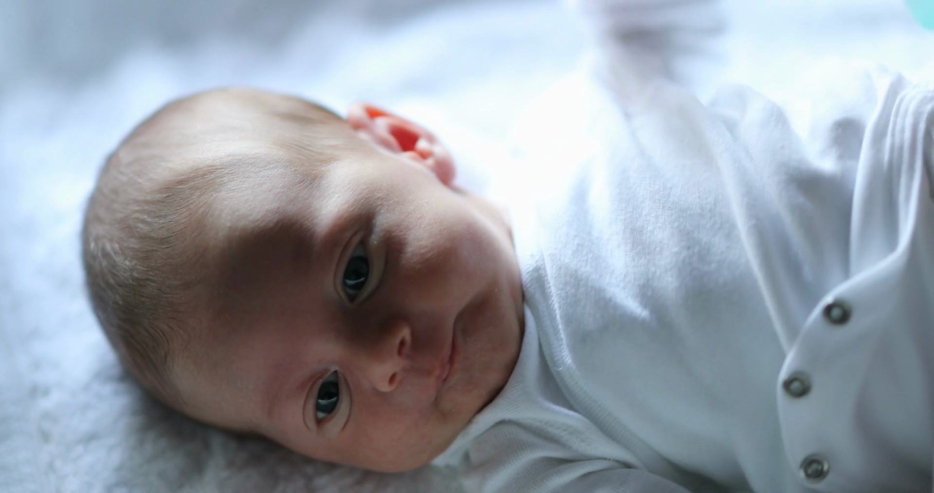 Curious Newborn: Baby Observing World During Stock Footage SBV ...