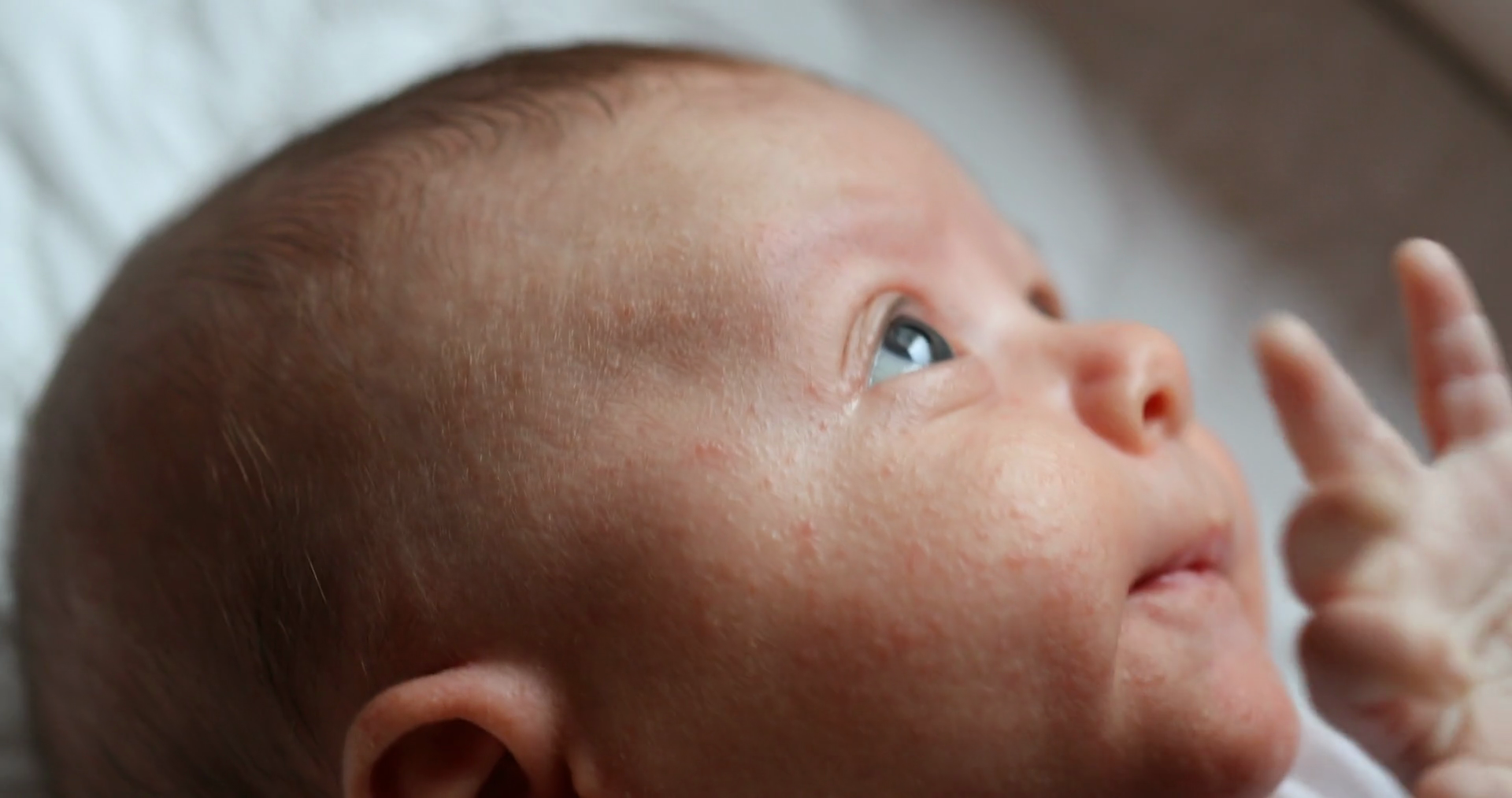 Curious Gaze: Closeup Of Newborn Baby Infant Stock Footage SBV ...