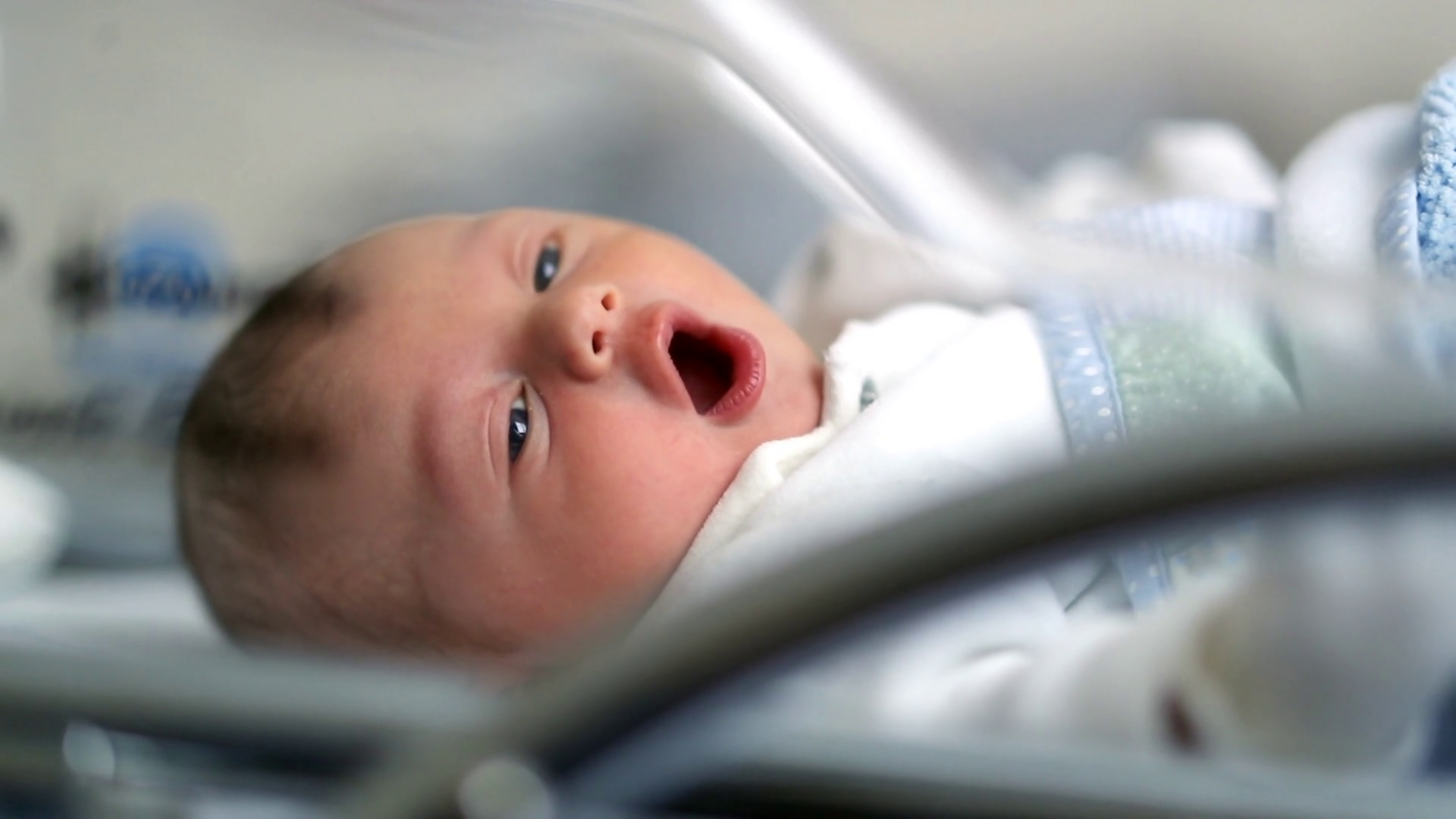 Hospital Crib Debut: Newborn Baby's First Stock Footage SBV-348433118 ...