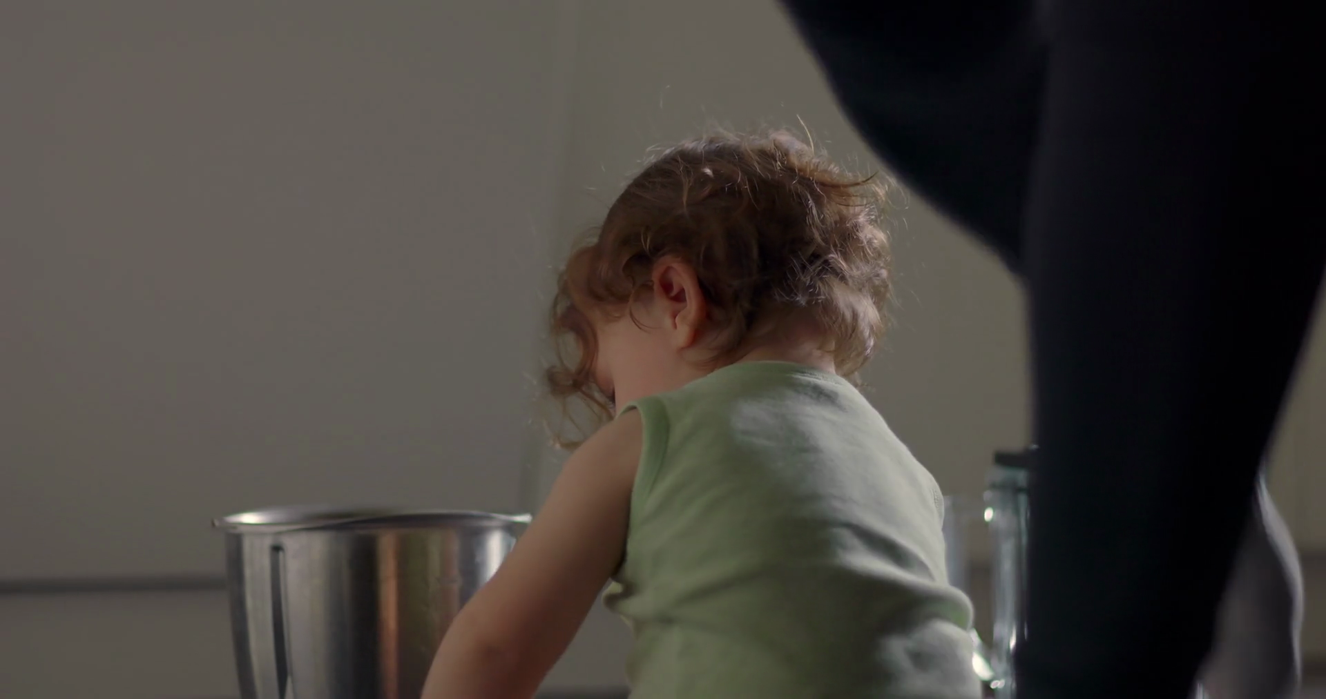 Baby Placing Blender Lid Onto Metal Stock Footage SBV-353252964 ...
