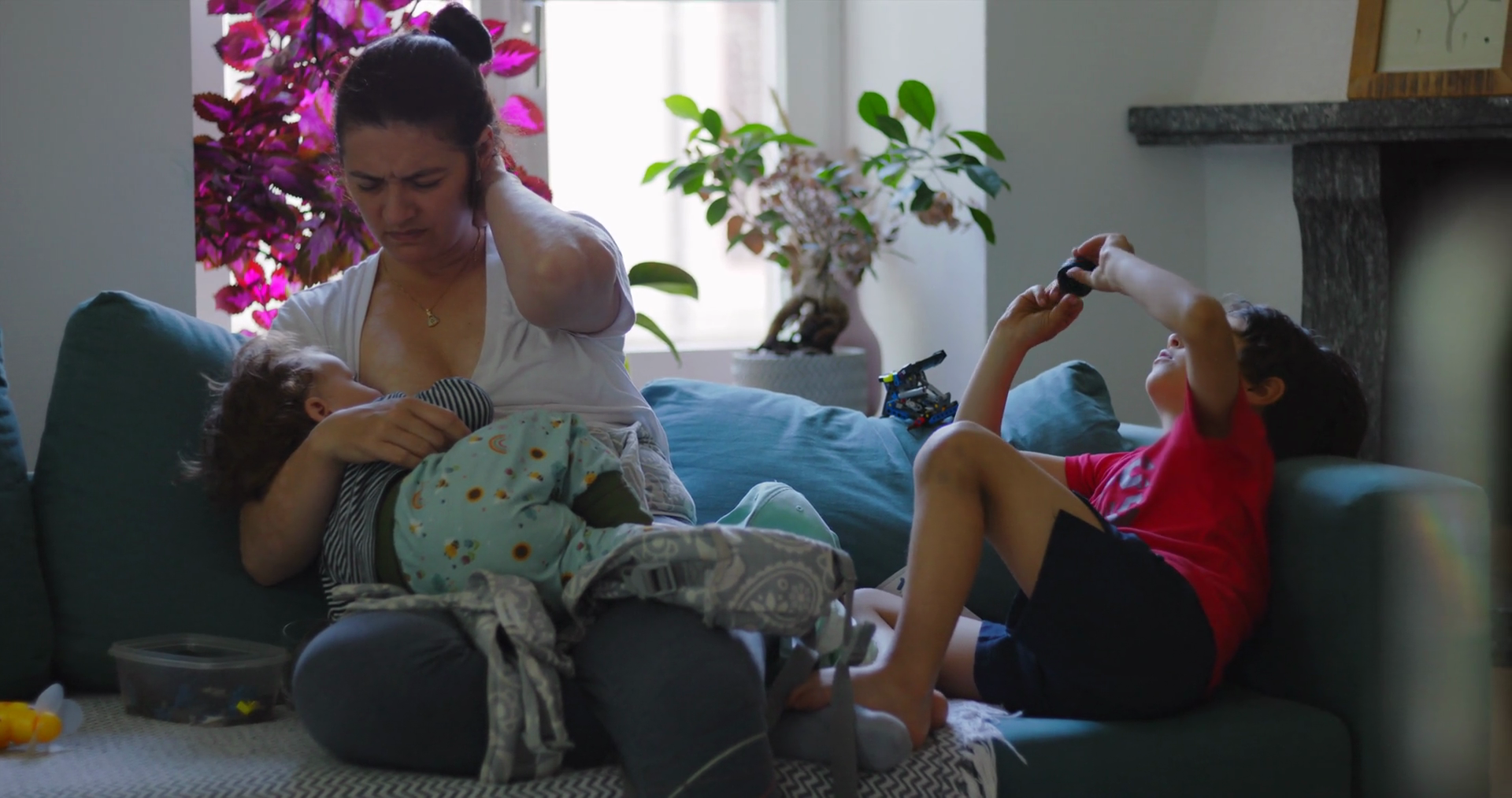 Mother Nursing Baby On Living Room Couch Stock Footage SBV-353253345 ...