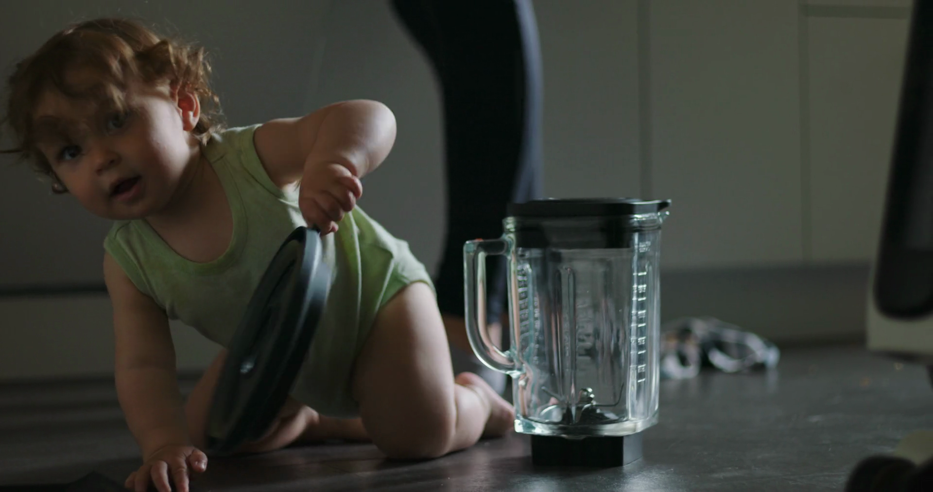 Curly Haired Baby Crawling Forward On Stock Footage SBV-353253123 ...