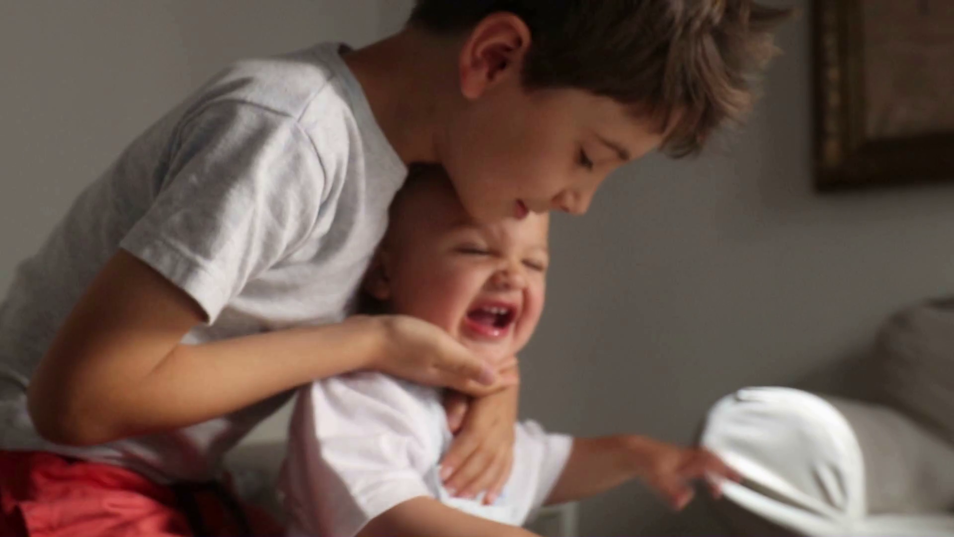 Sibling Bond: Older Brother Caring Younger Stock Footage SBV-348438372 - Storyblocks