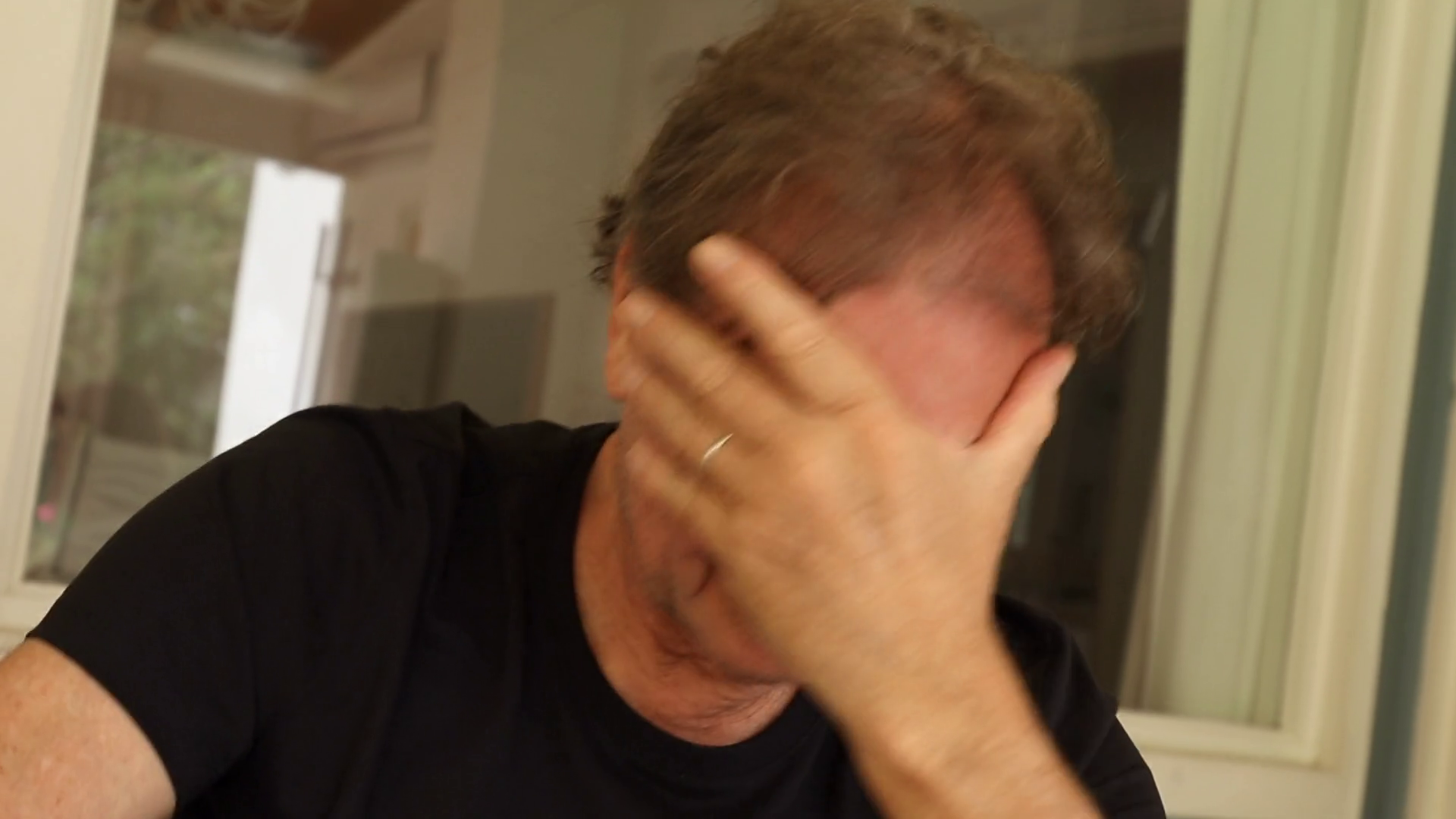 Morning Routine: Elderly Man Rubbing Eyes Stock Footage SBV-348411228 ...