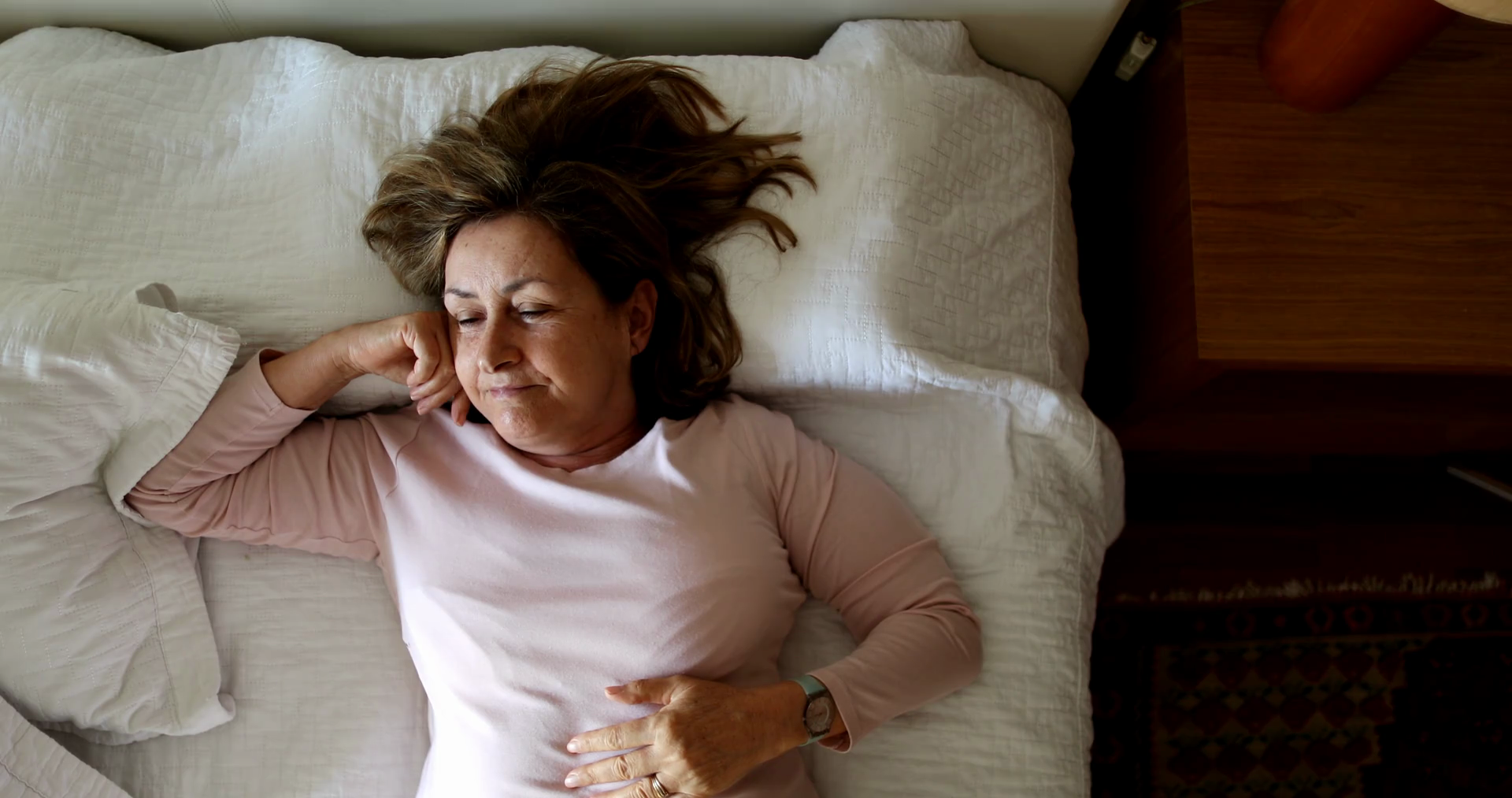 Senior Woman Getting Up From Bed Napping Stock Footage SBV-348786451 ...