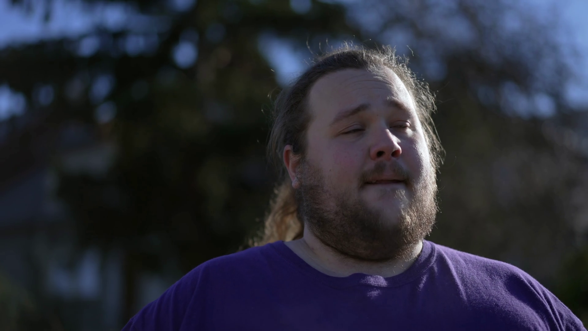 One Contemplative Fat Guy Standing Outside Stock Footage SBV-348668273 ...