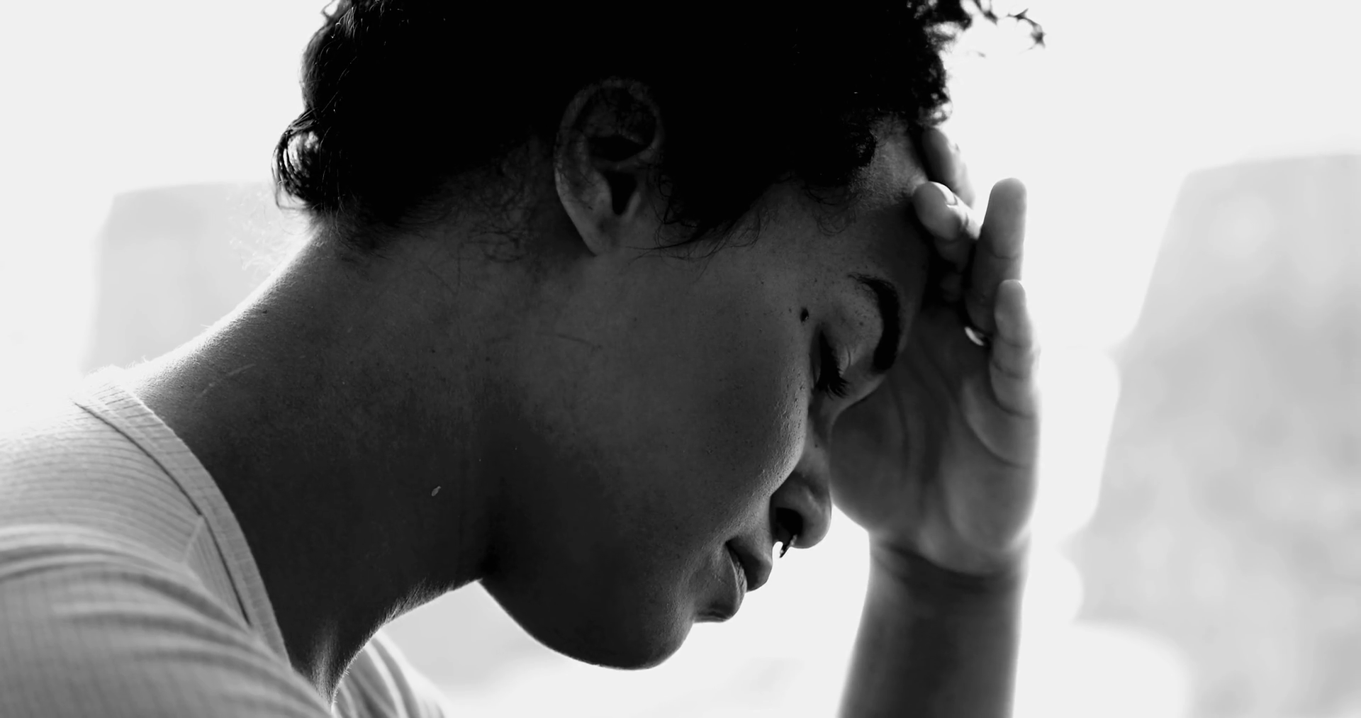 One Depressed Young Black Woman Close Up Stock Footage SBV-348850741 ...