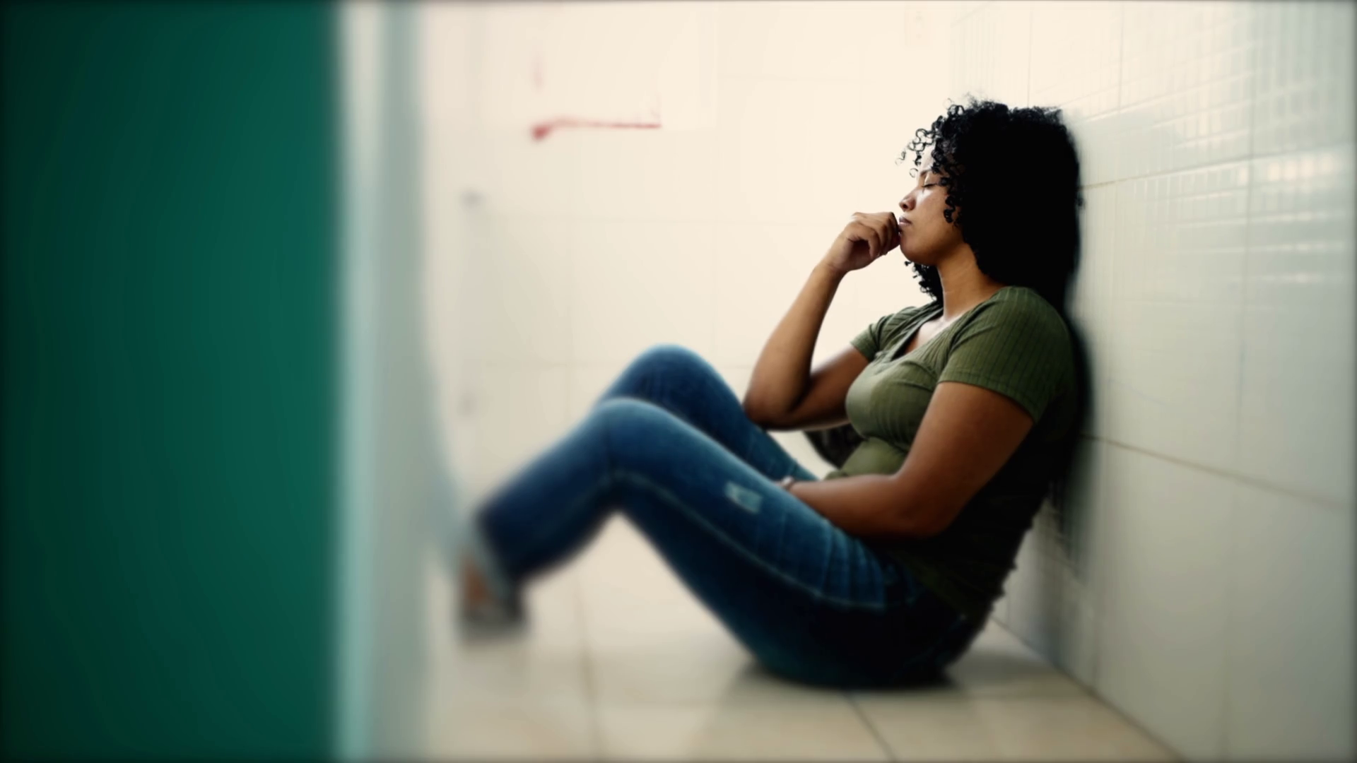 Desperate Young Black Woman Suffering From Stock Footage SBV-348765270 ...