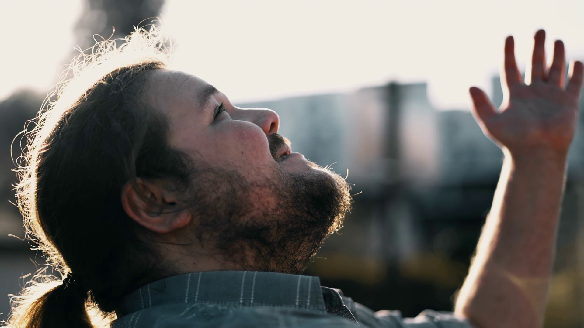 Reverent Reflection: Overweight Man Embraces Stock Footage SBV ...
