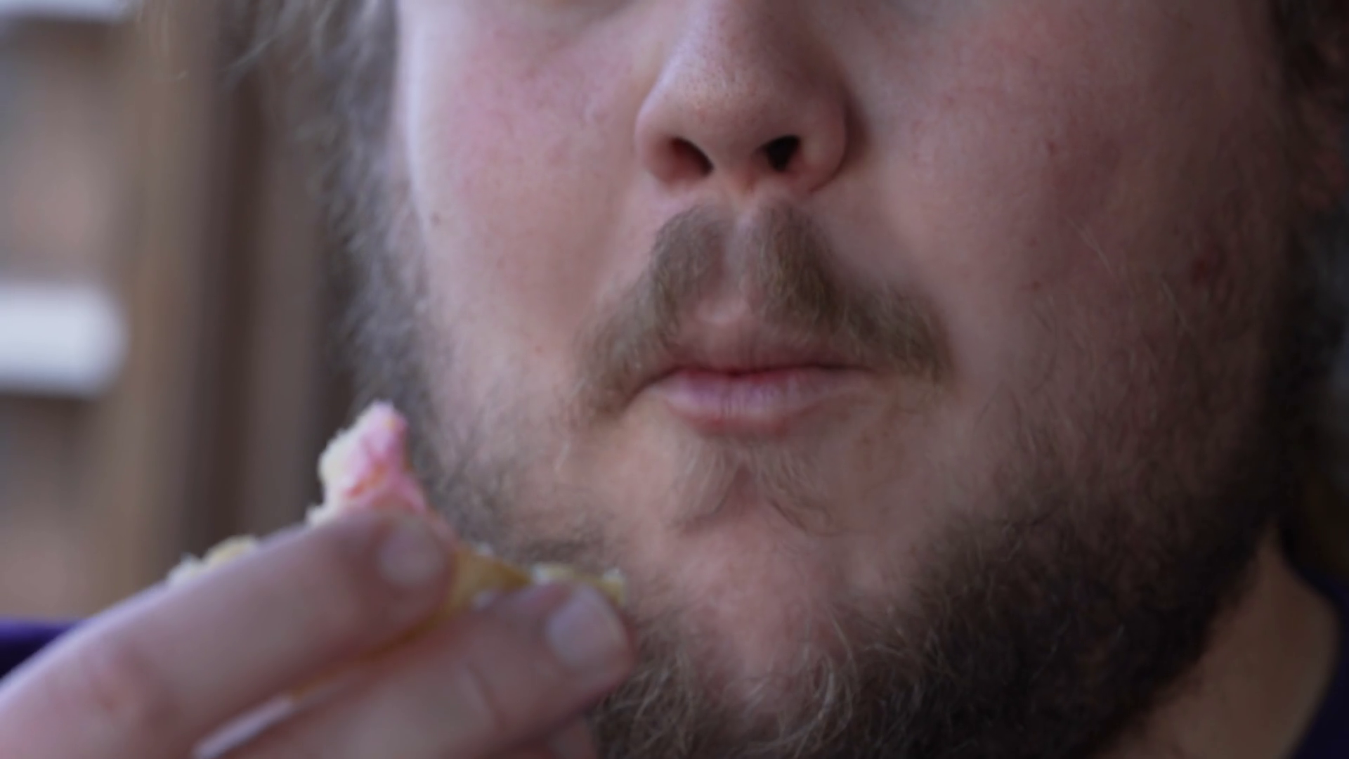 Last Bite Bliss: Fat Guy Chewing Donut's Stock Footage SBV-348439068 ...