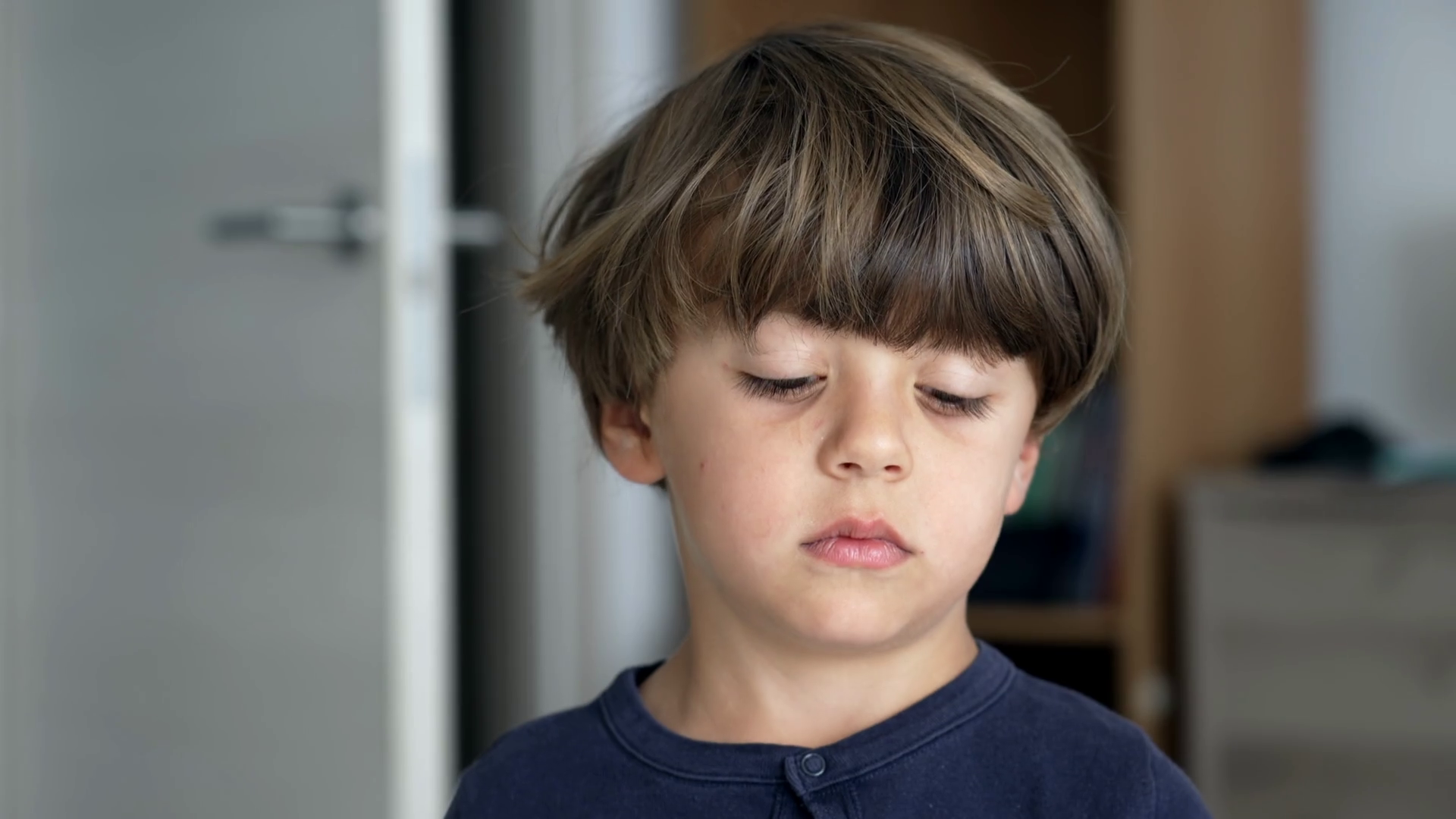 Portrait Of Upset Little Boy Close Up Stock Footage SBV-348894356 ...