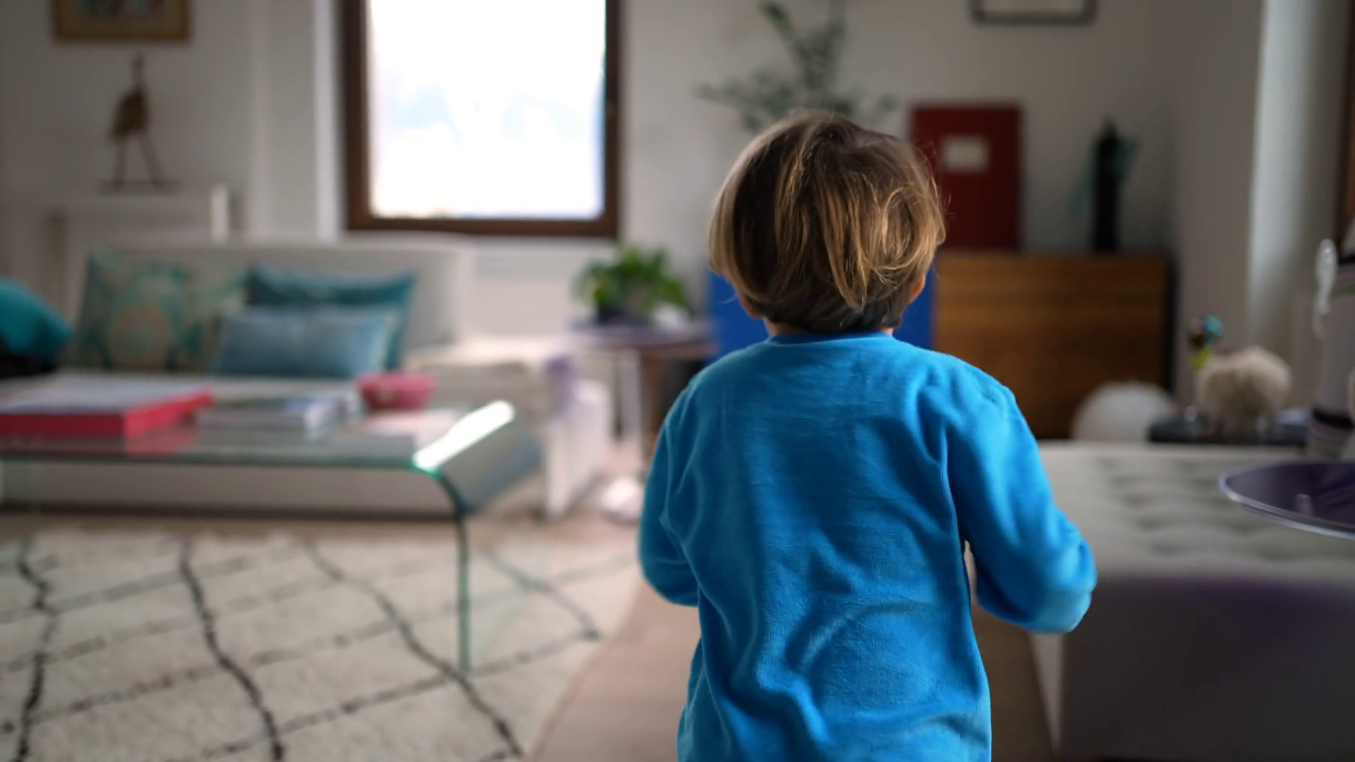 One Happy Child Running At Home Interior Stock Footage SBV-348686395 ...