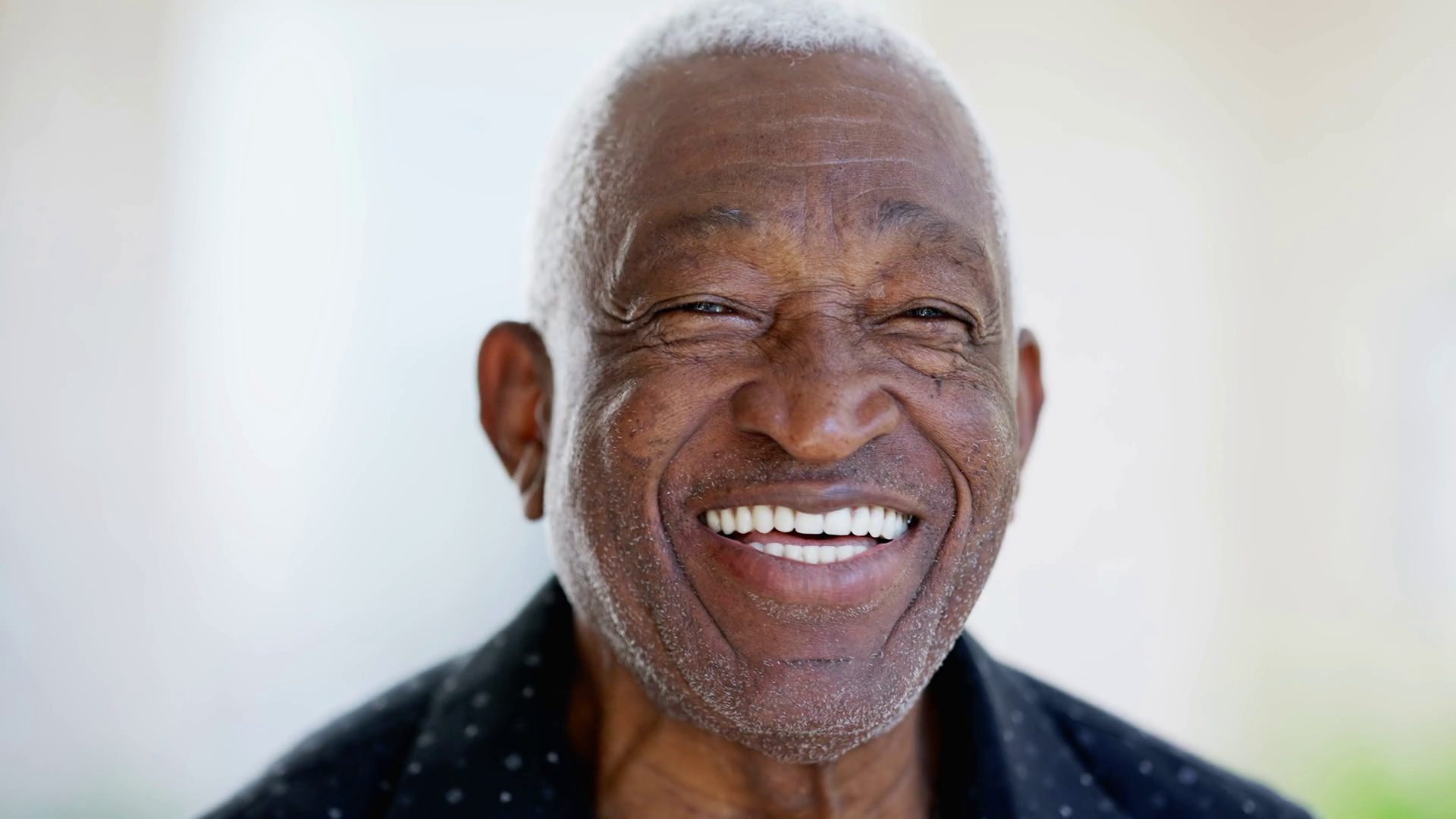 One Happy Friendly Black Senior Man Close Up Stock Footage SBV ...