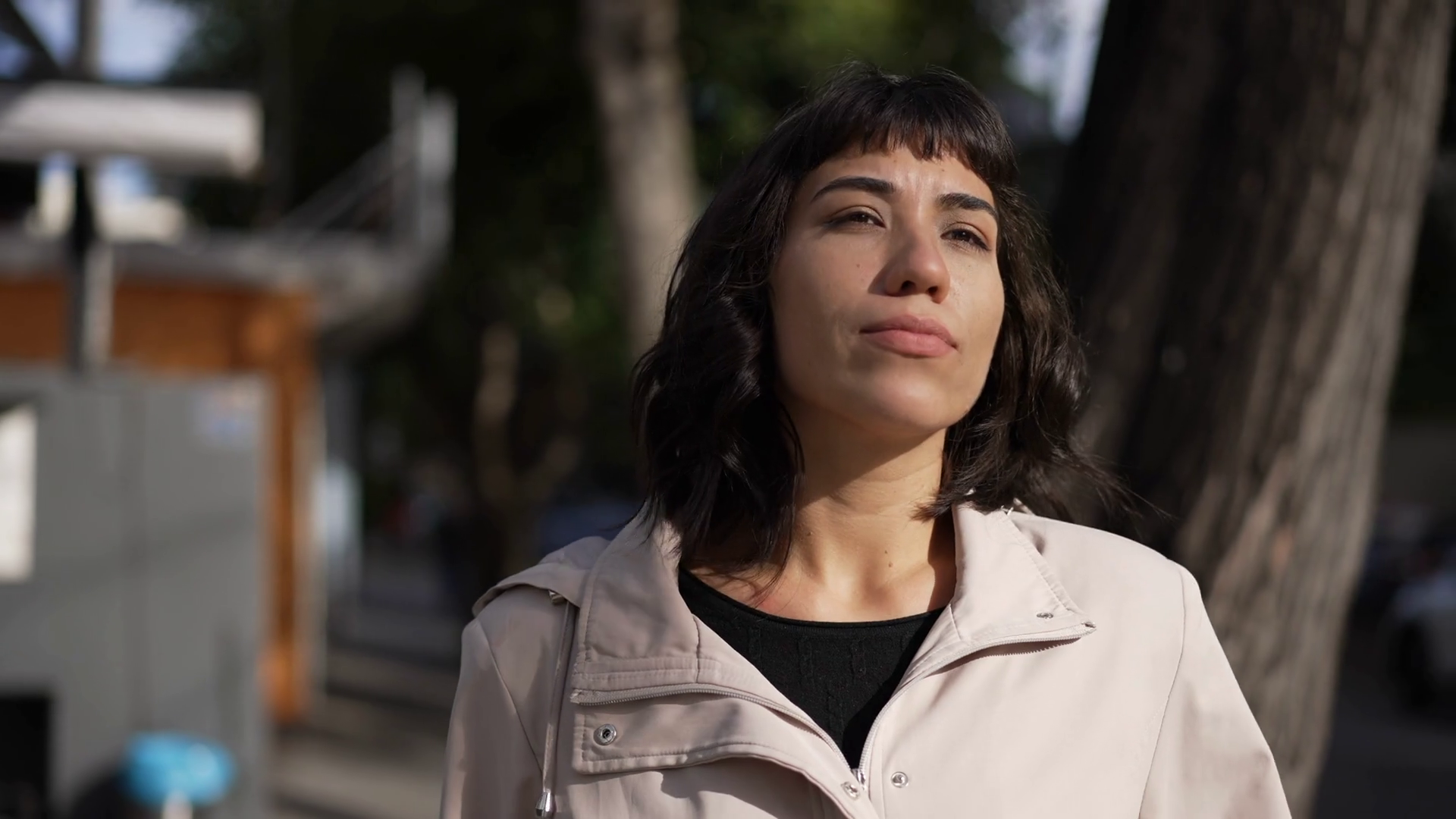 One Happy Hispanic Girl Walking Outside In Stock Footage SBV-348863704 ...