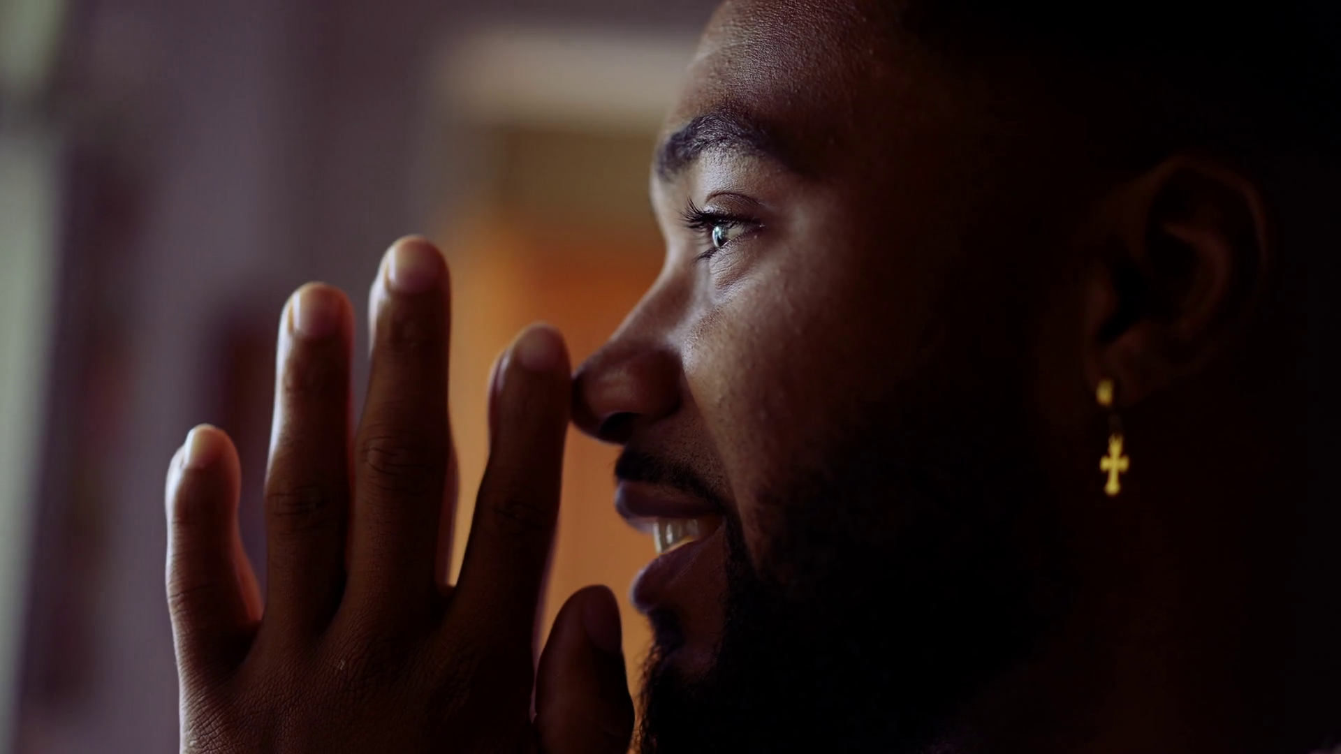 One Happy Man Praying To God With Hope Faith Stock Footage SBV ...