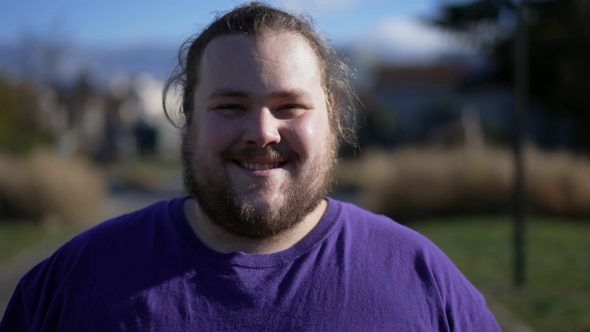 Joyful Overweight Man Embracing Outdoors Stock Footage SBV-348438209 ...
