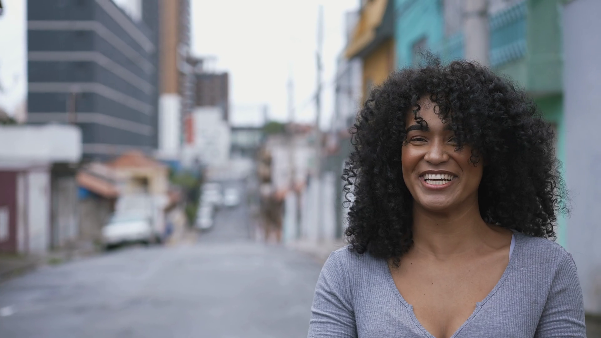 One Happy Woman Laughing Smiling Person Real Stock Footage SBV ...