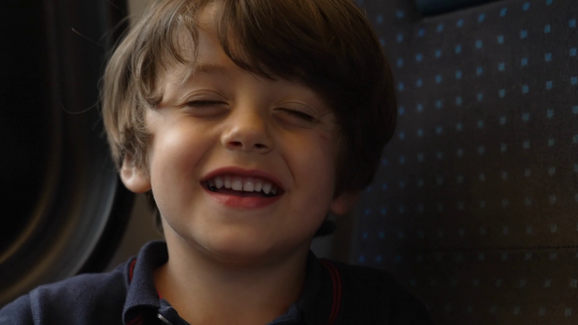 One Little Boy Laughing Smiling Leaning On Stock Footage SBV-348862260 ...