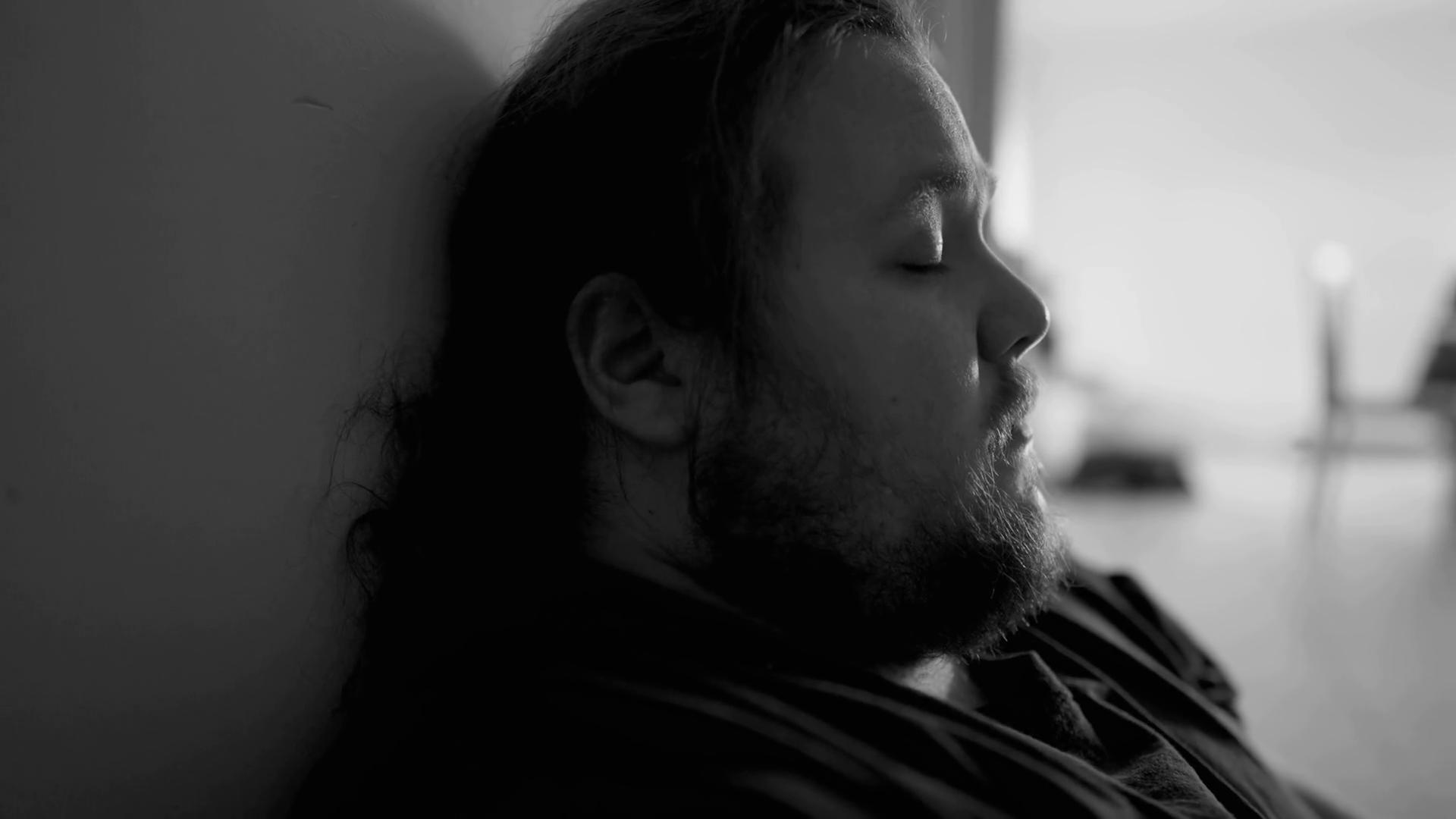 Monochromatic Melancholy: Overweight Man's Stock Footage SBV-348439461 ...