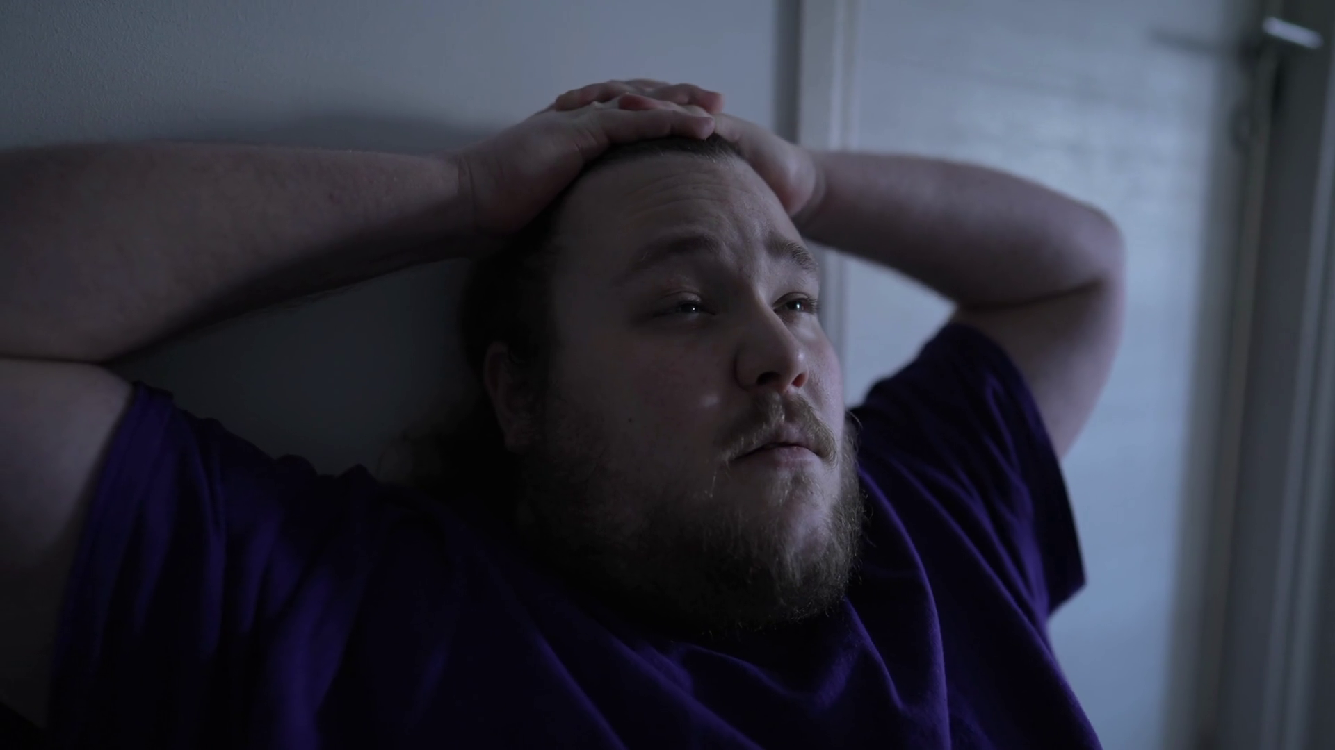 Gloomy Reflection: Close-up Of Overweight Stock Footage SBV-348439489 ...