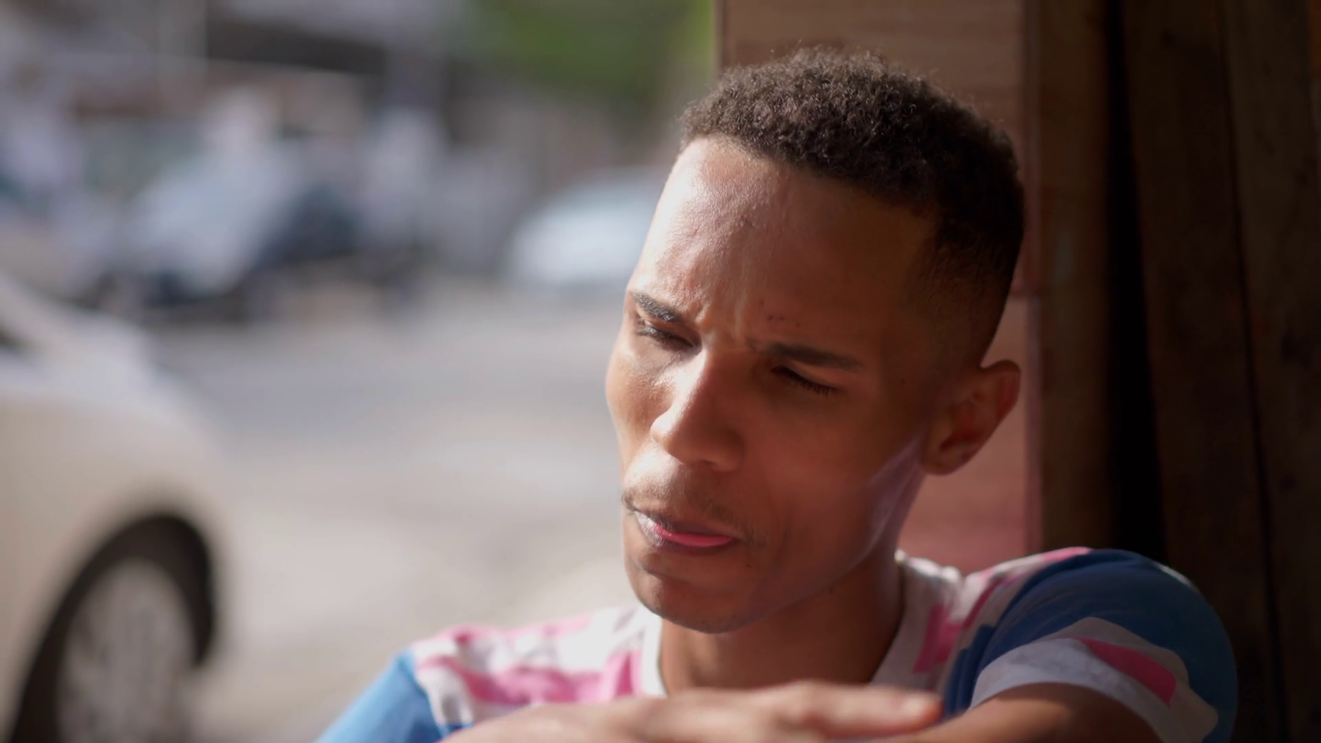 One Pensive Worried Young Black Man Stock Footage SBV-348662484 ...