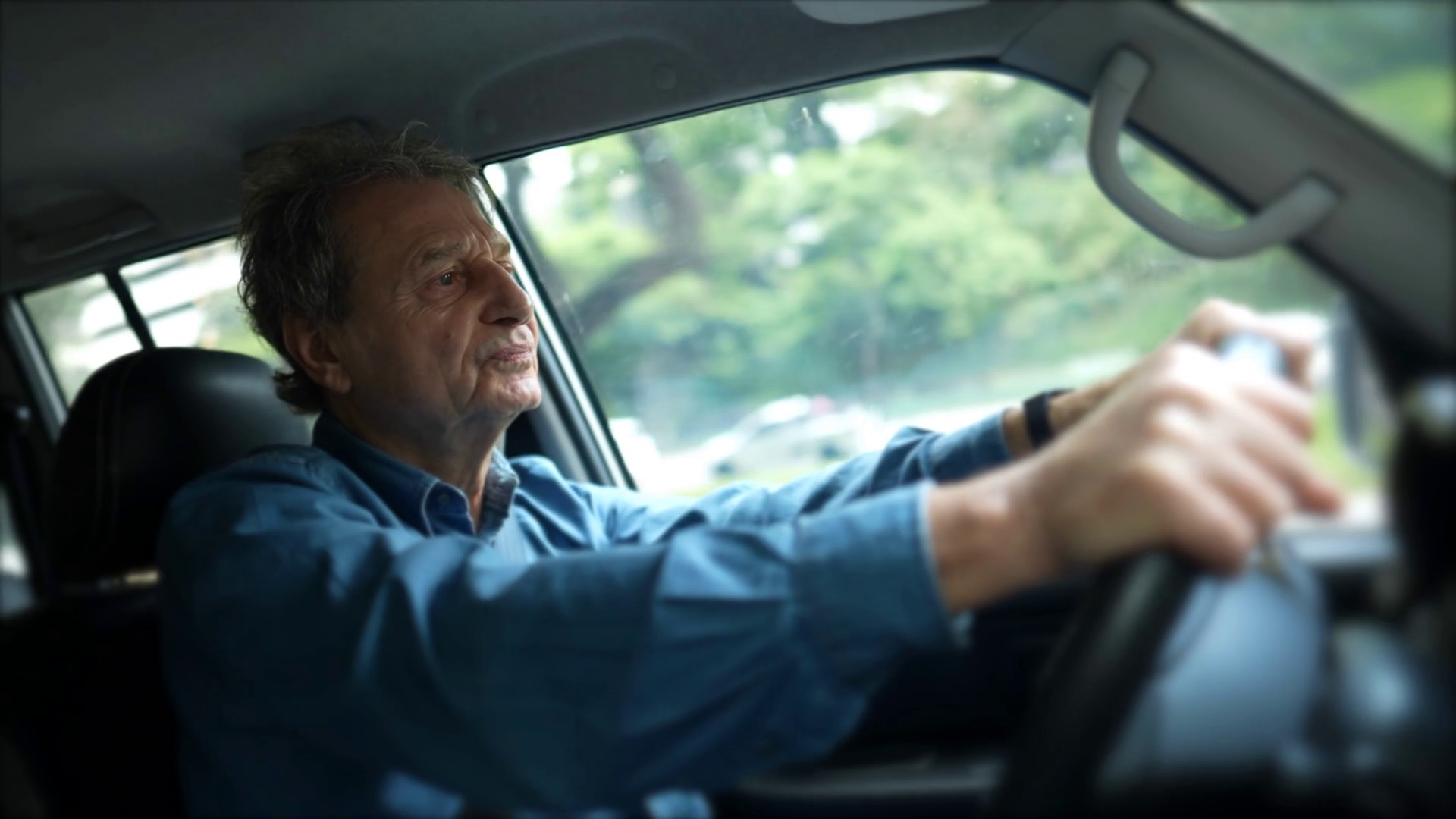 One Senior Man Driving Car On Road Profile Stock Footage SBV-348673333 ...