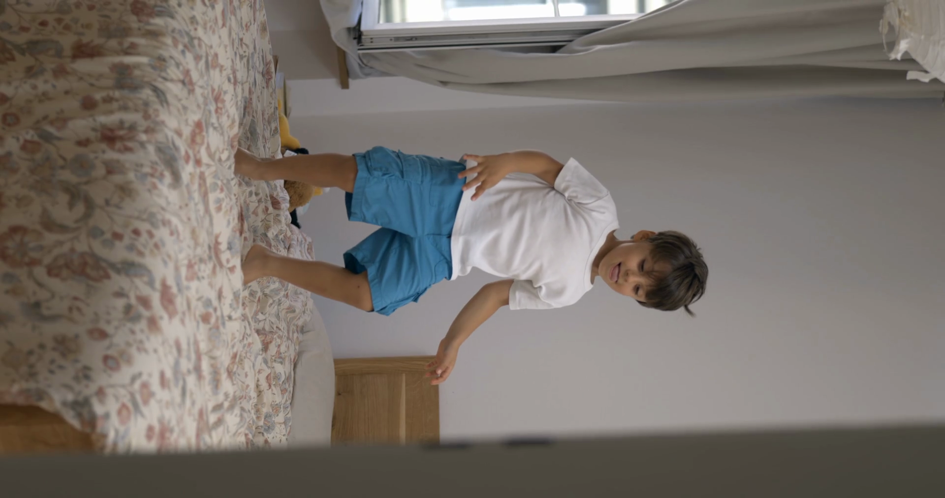 One Small Boy Falling Into Bed In Super Slow Stock Footage SBV ...