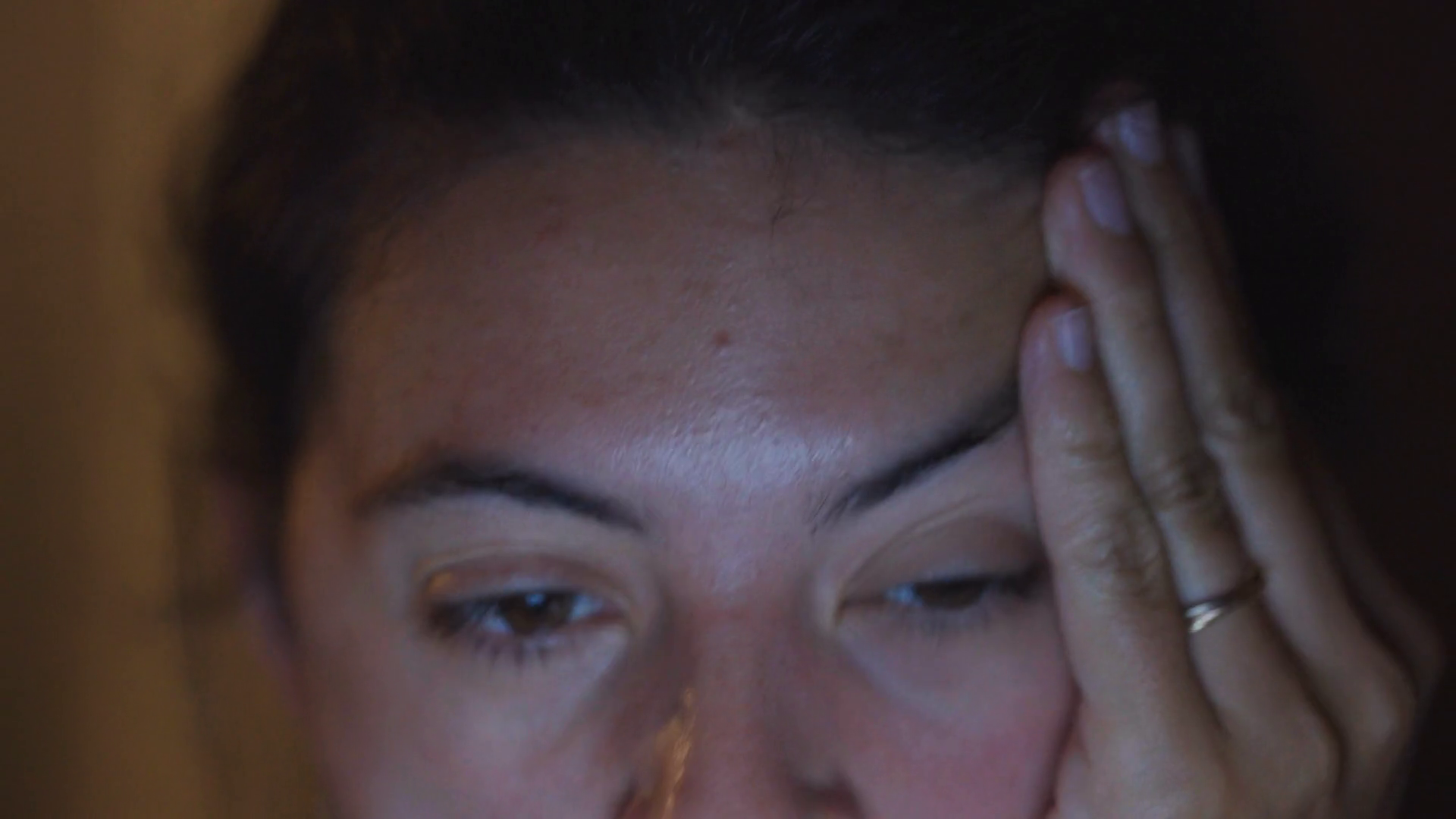 One Tired Woman Yawning In Front Of Computer Stock Footage SBV-348706051 - Storyblocks