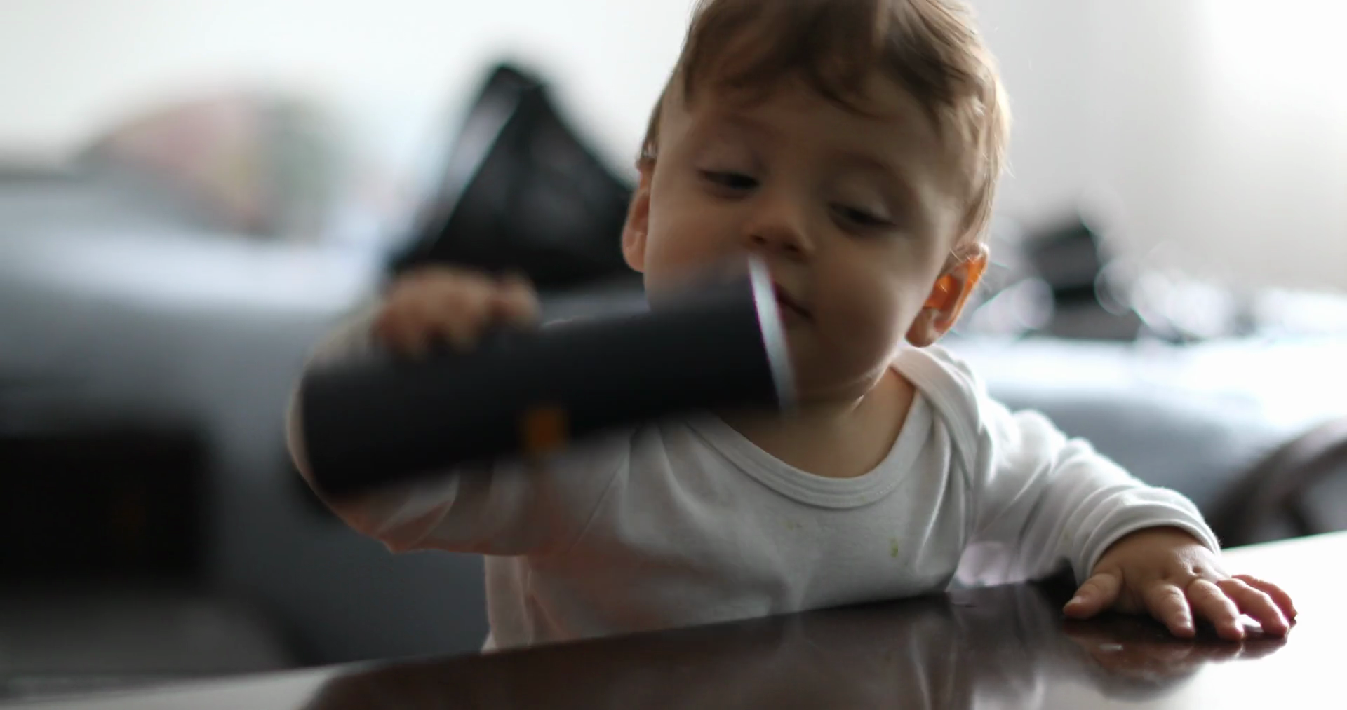 One Year Old Baby Playing With Object Stock Footage SBV-348538445 ...